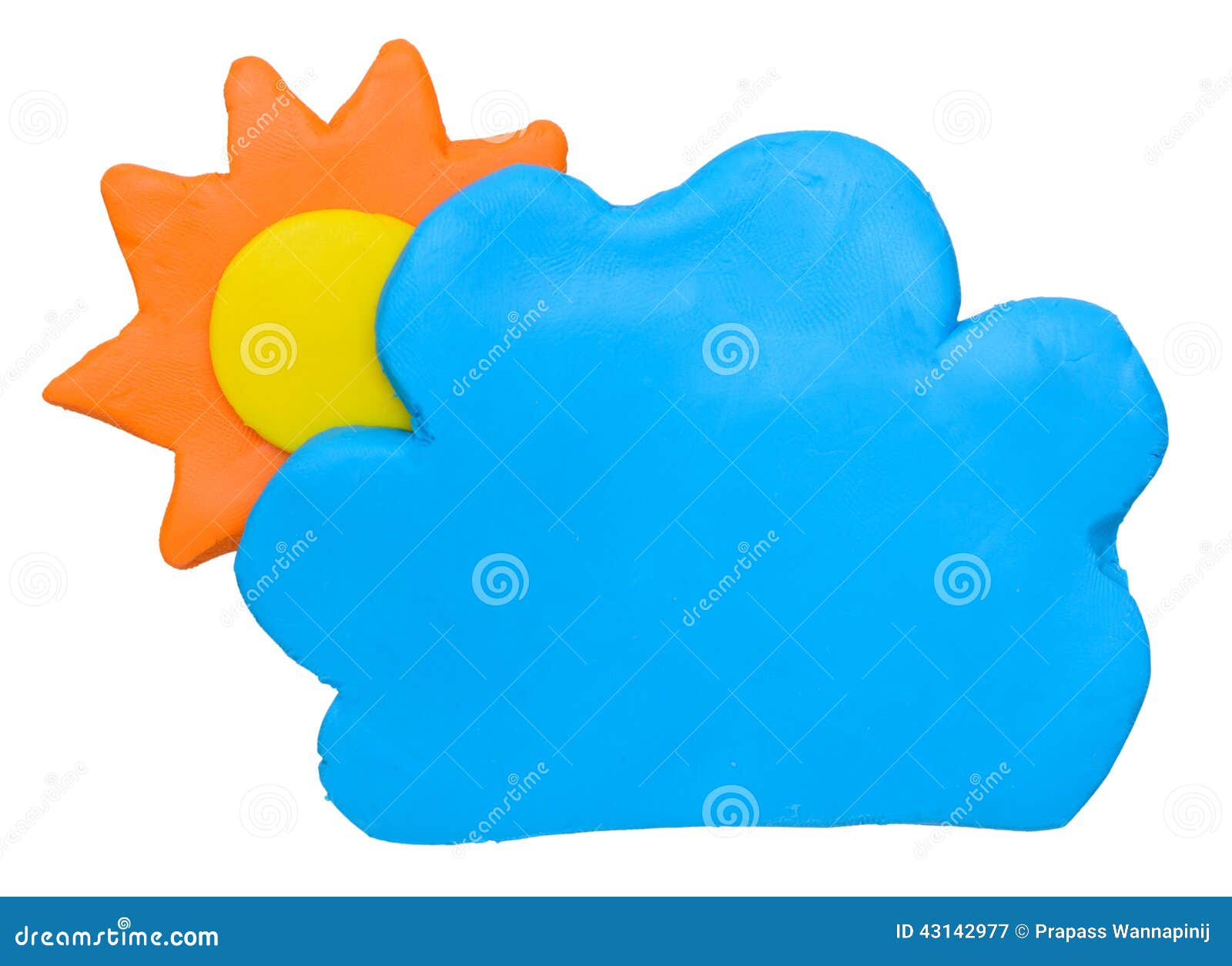 Sunny with Some Cloud Weather Forecast Icon Symbol Plasticine Clay ...
