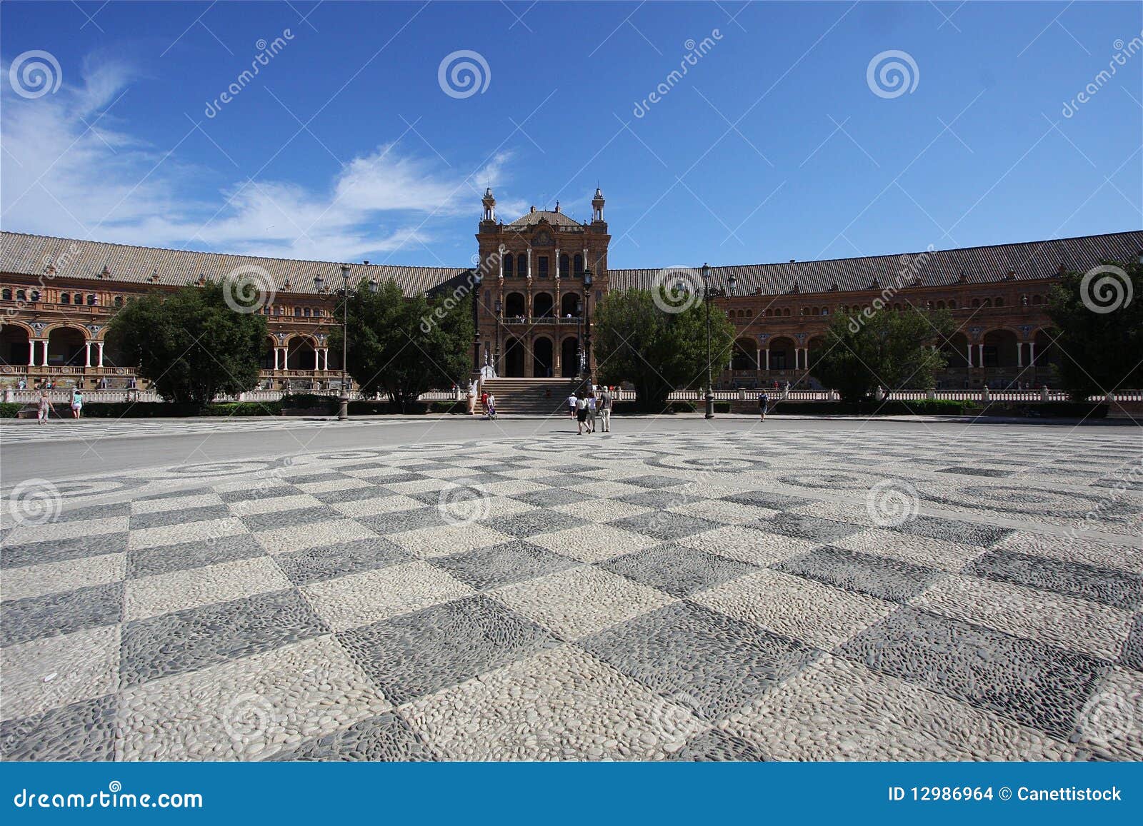 Sunny Spanish Plaza stock photo. Image of espana, andalucia - 12986964