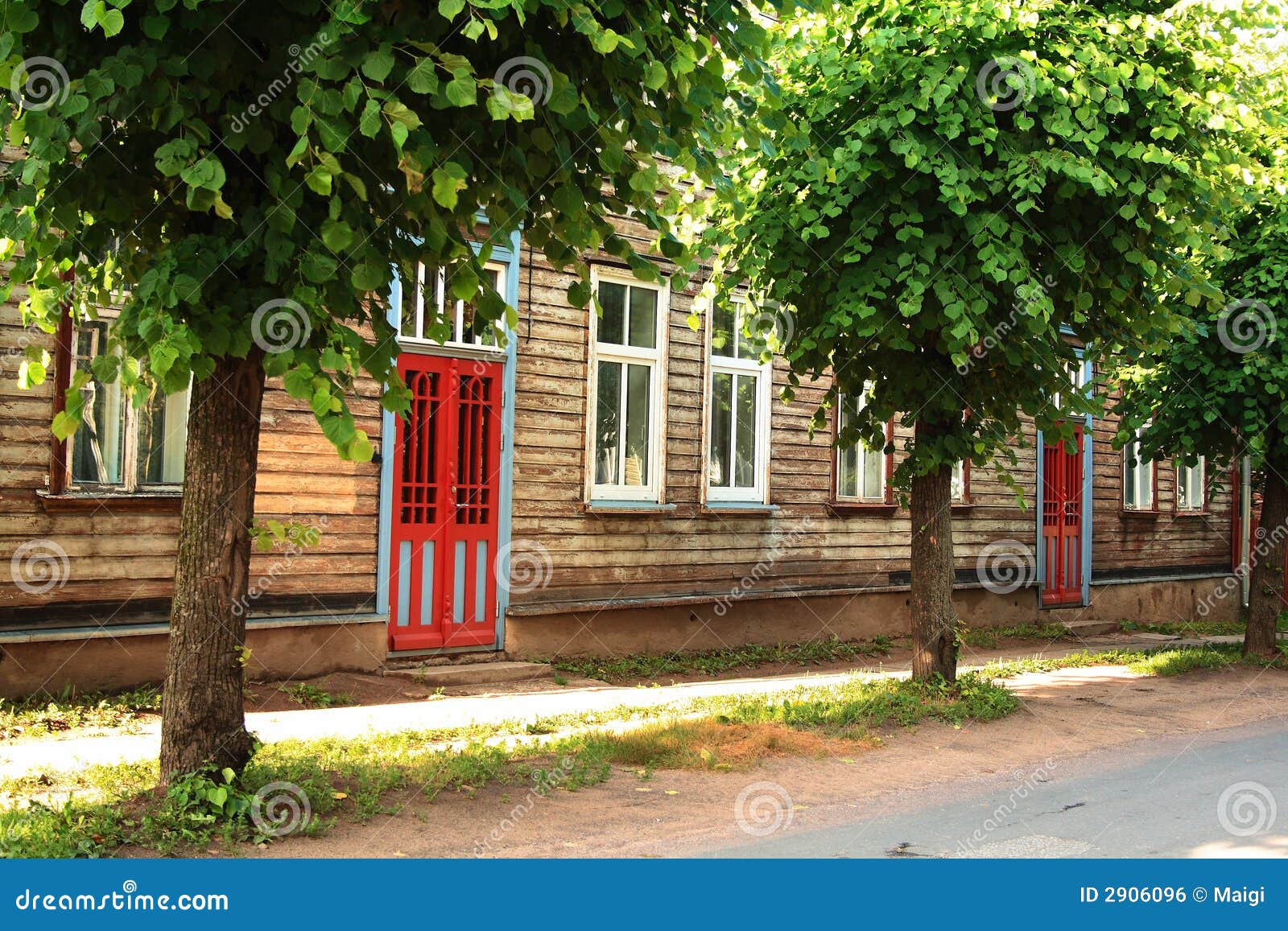 Sunny street stock photo. Image of house, restored, avenue - 2906096