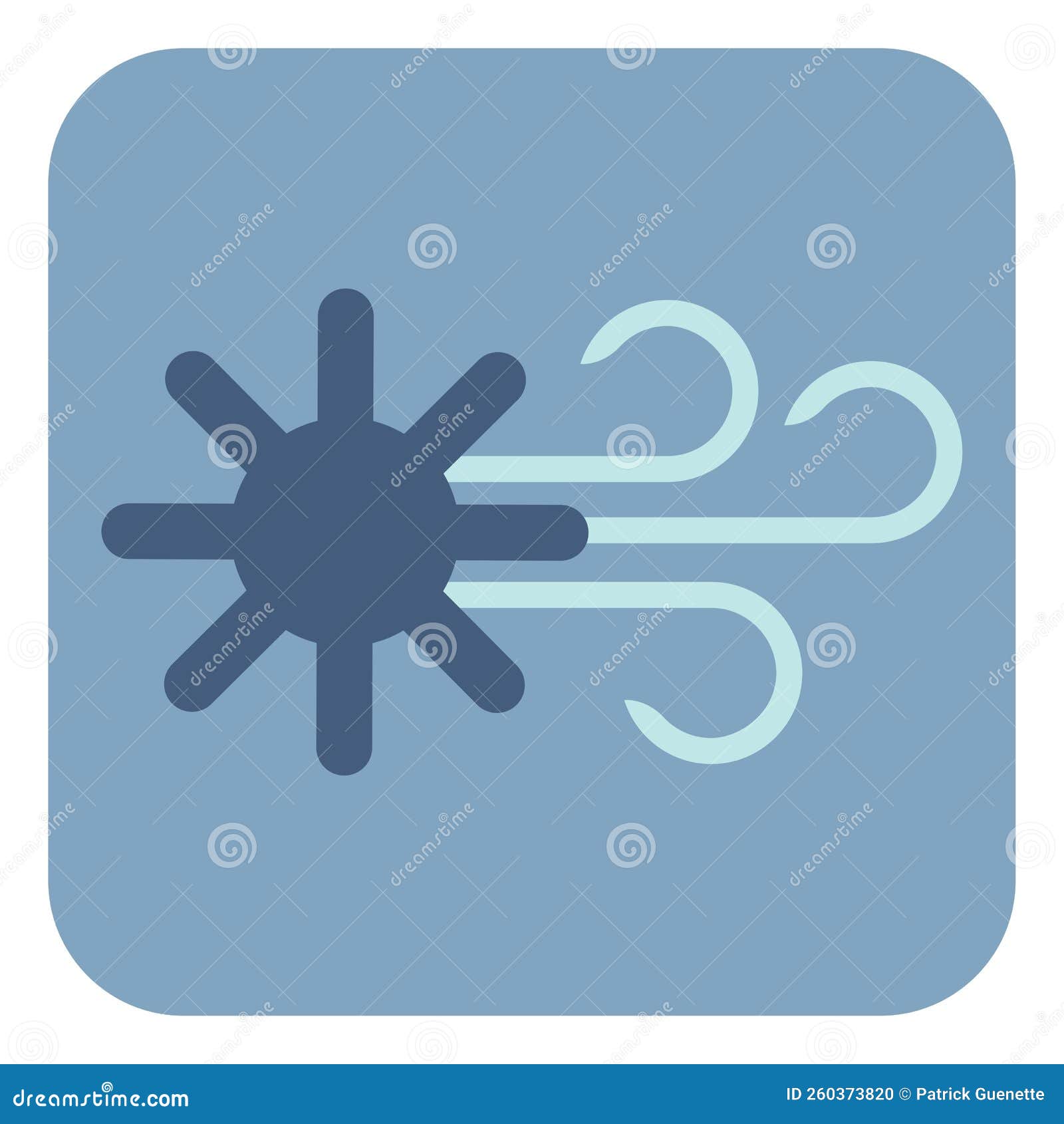 Sunny with Strong Wind, Icon Stock Vector - Illustration of weather ...
