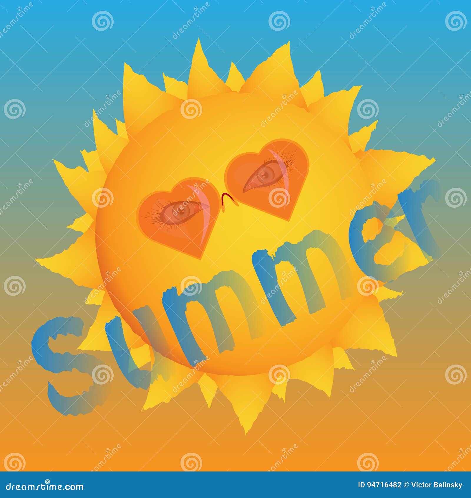Sunny Summer . Logo Template for Recreation. Vector. Stock Illustration ...