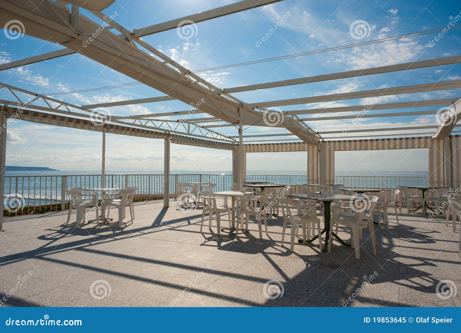 Sunny summer terrace stock image. Image of resort, coast - 19853645