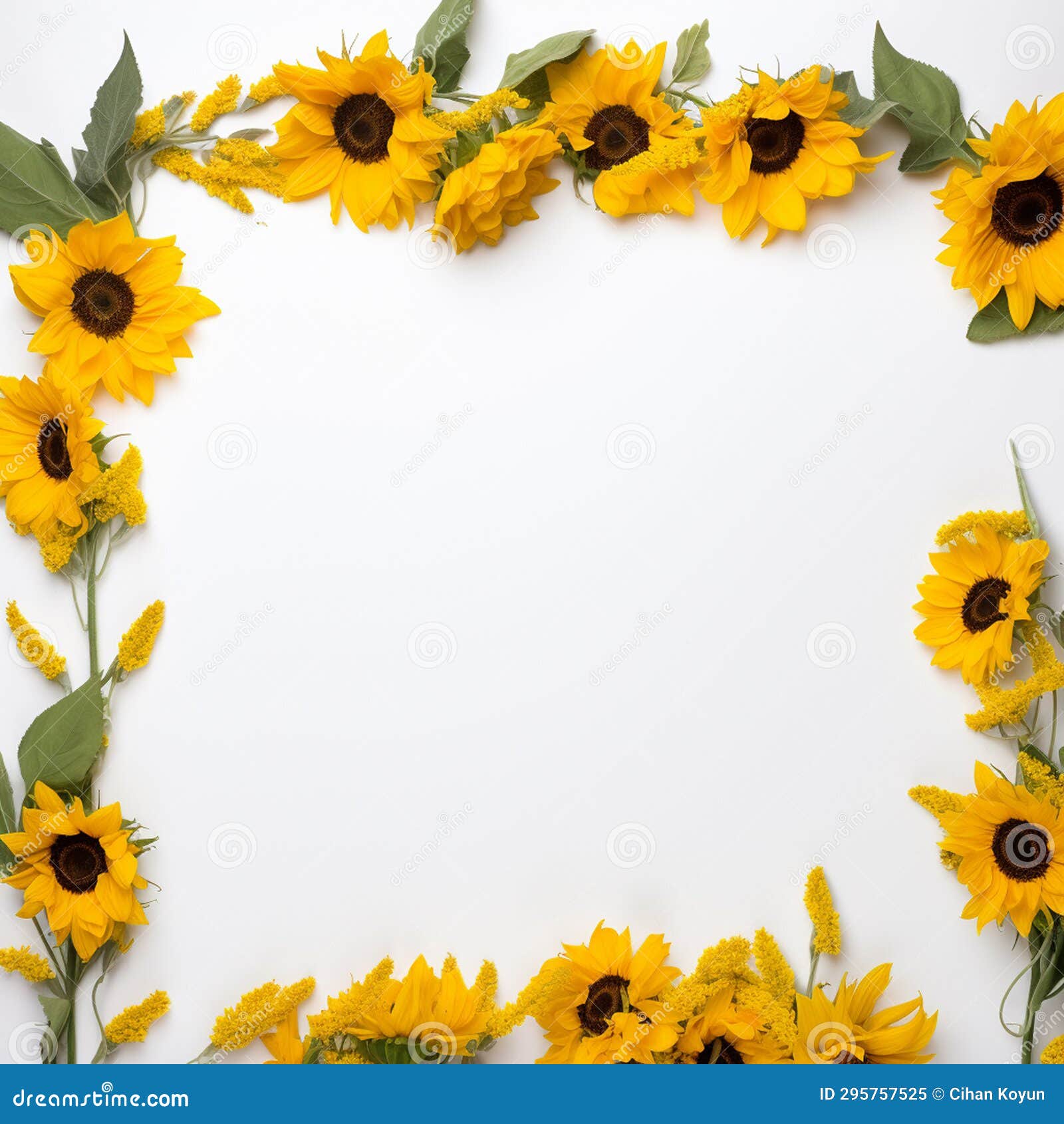 Sunny sunflower border stock illustration. Illustration of fabric ...