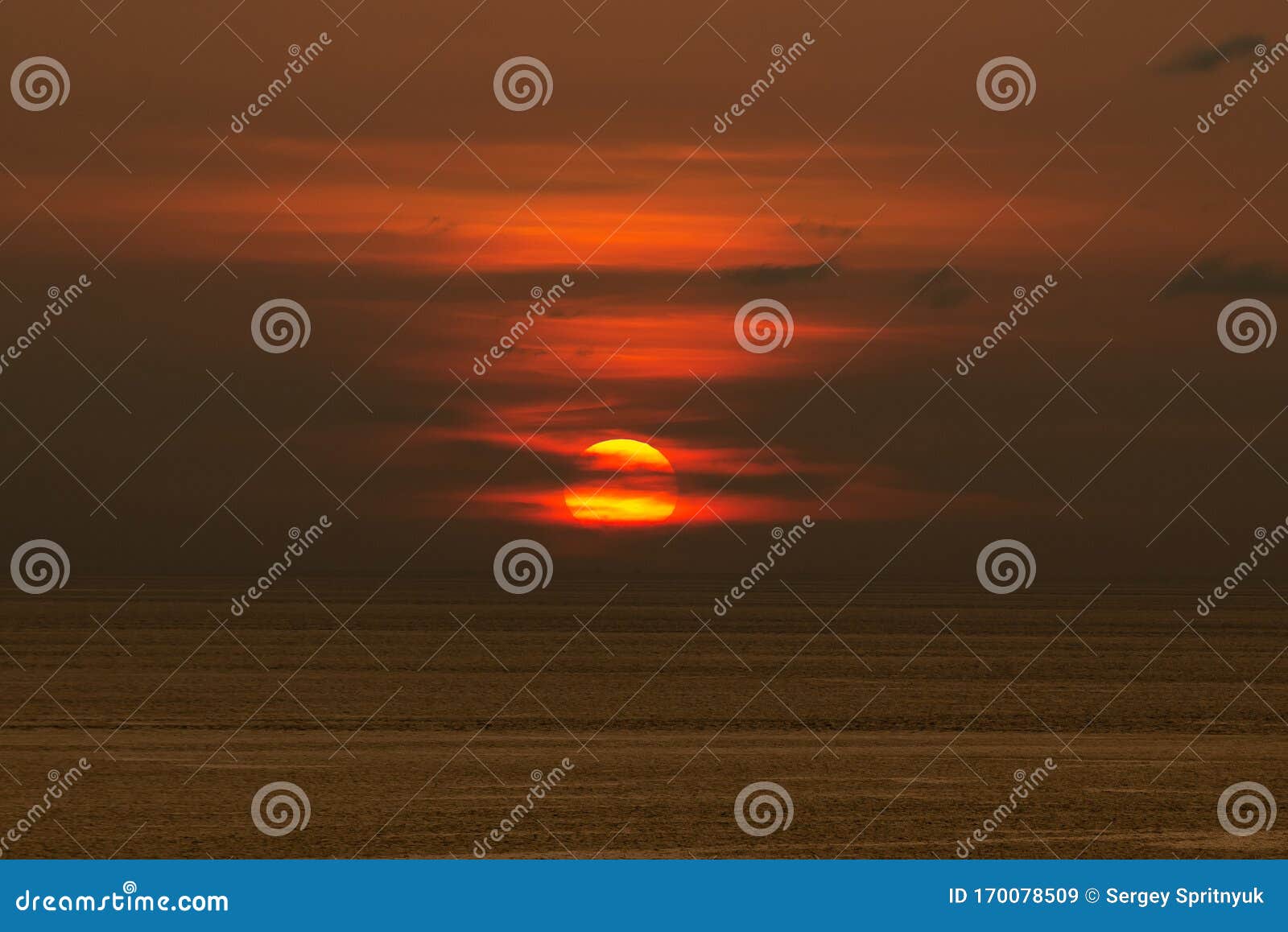 Sunny sunset on the sea stock illustration. Illustration of nature ...