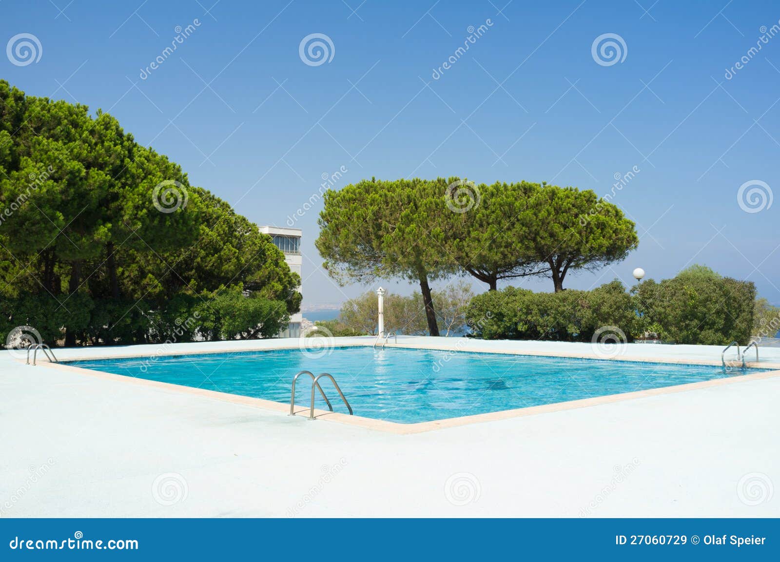 Sunny swimming pool stock image. Image of clean, poolside - 27060729