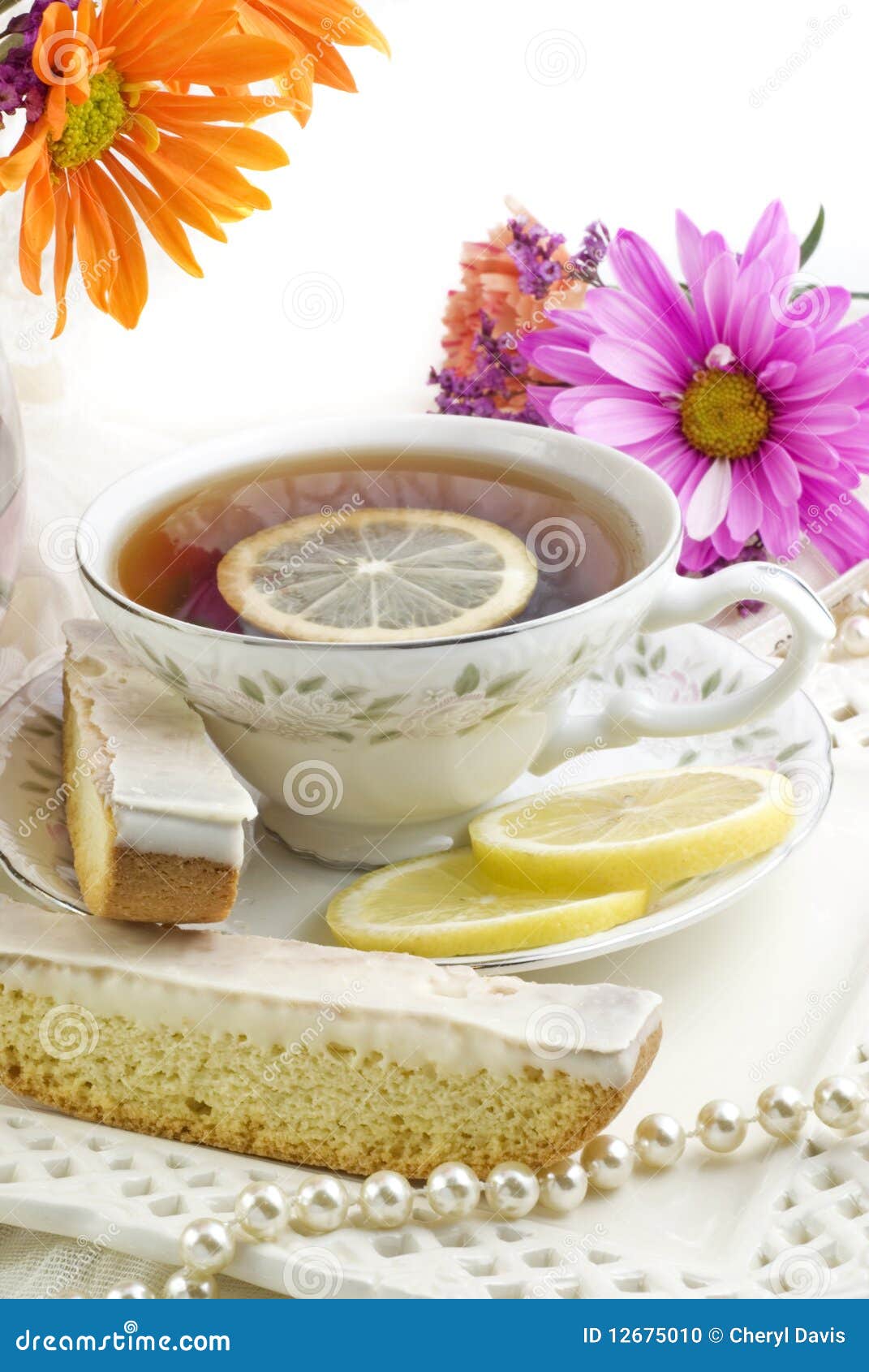 Sunny Tea Party with Lemon Biscotti Stock Photo - Image of cookie, fine ...
