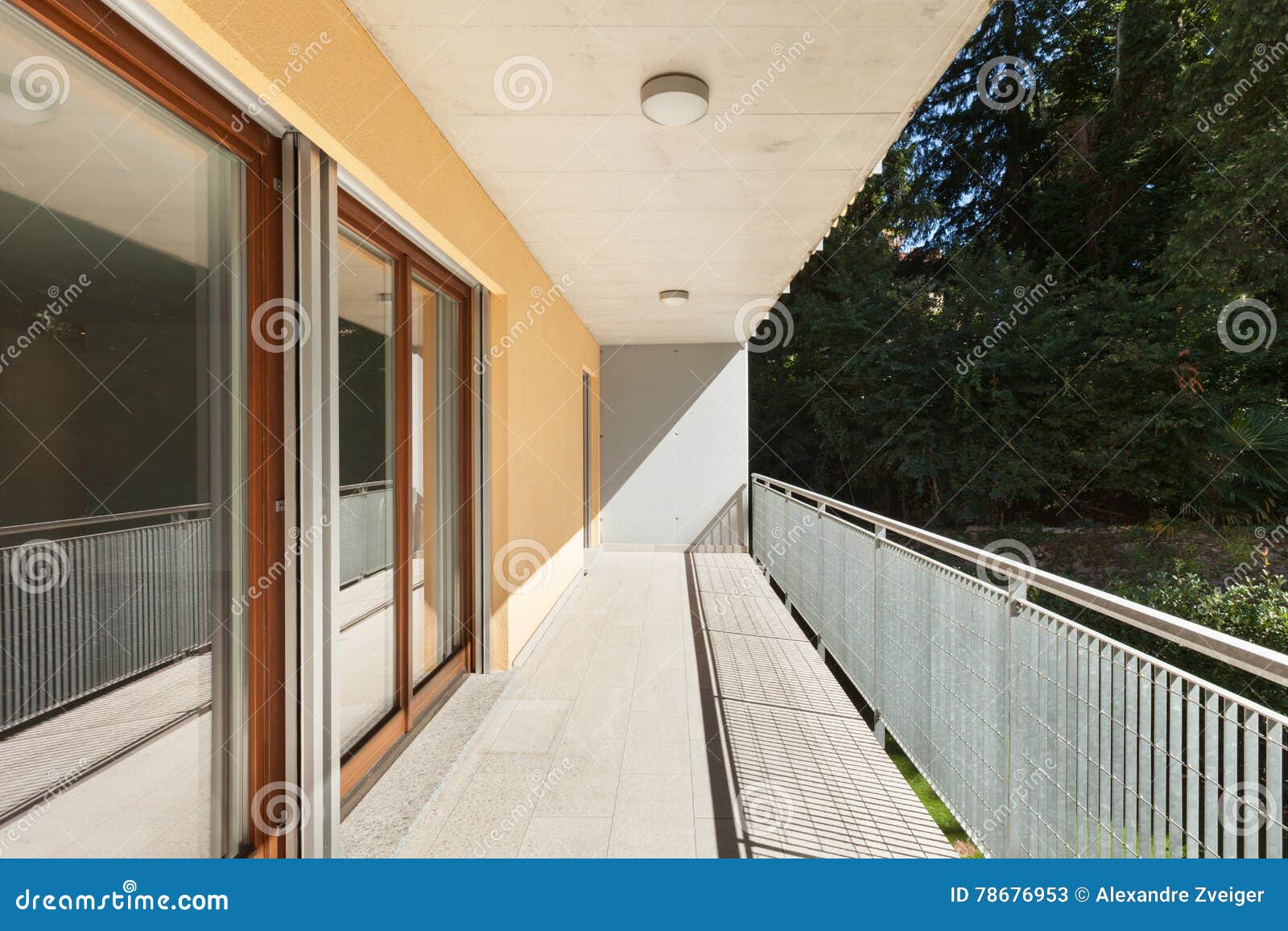 Sunny Terrace of an Apartment Building Stock Image - Image of estate ...