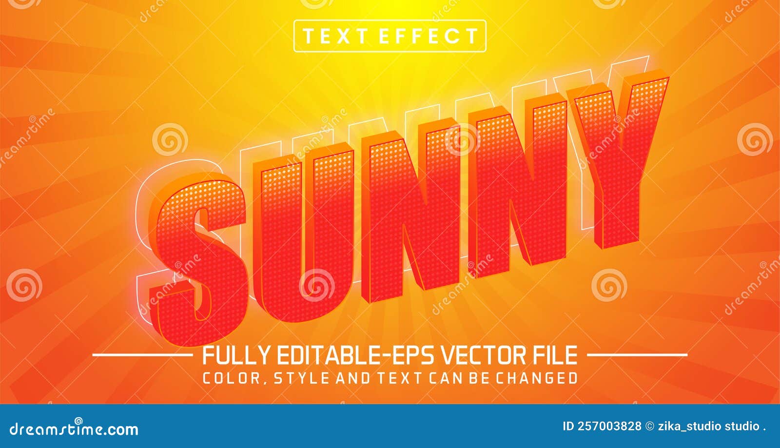Sunny Text Editable Style Effect Stock Vector - Illustration of bold ...