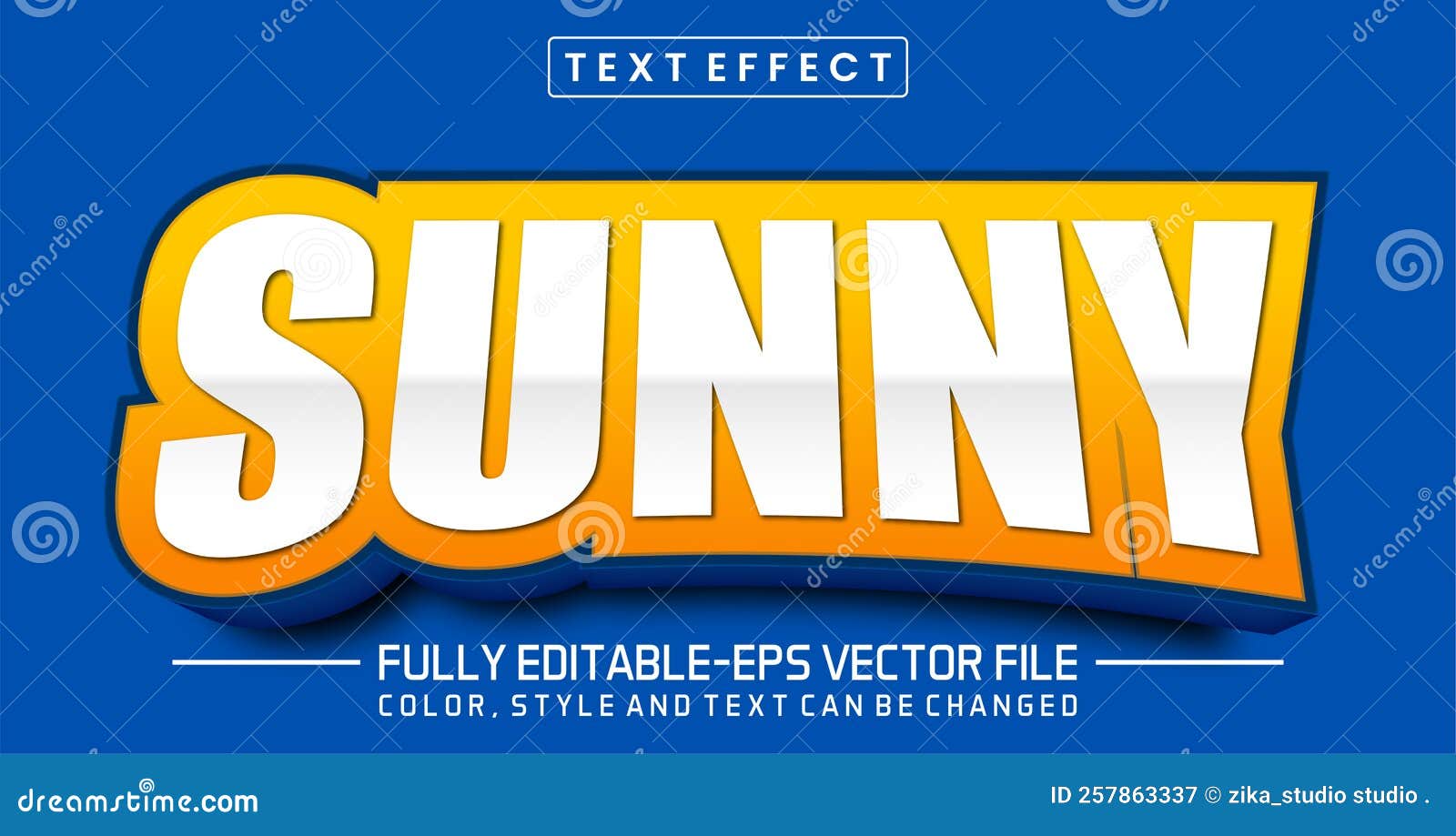 Sunny Text Editable Style Effect Stock Illustration - Illustration of ...