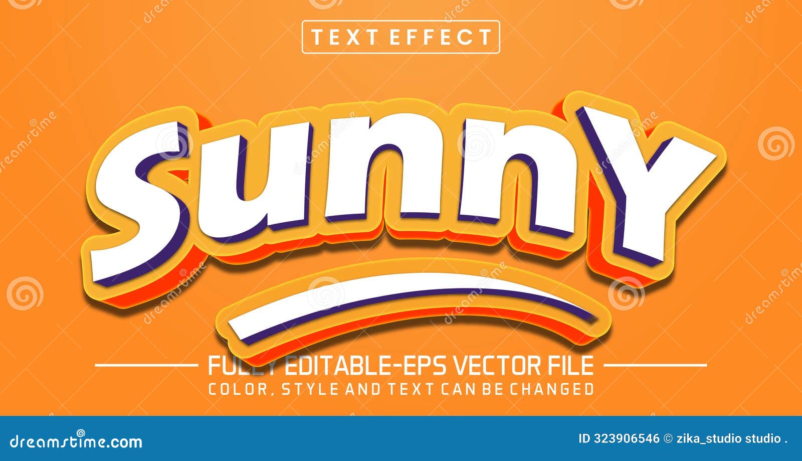 Sunny Text Editable Style Effect Stock Vector - Illustration of sunny ...