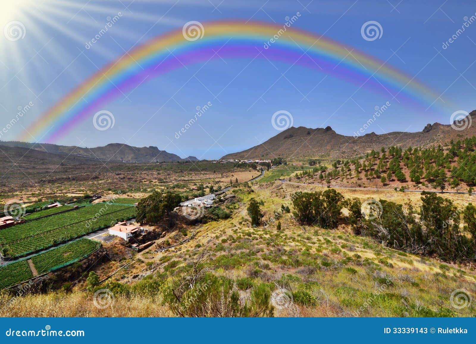 Sunny valley stock image. Image of fields, clear, beautiful - 33339143