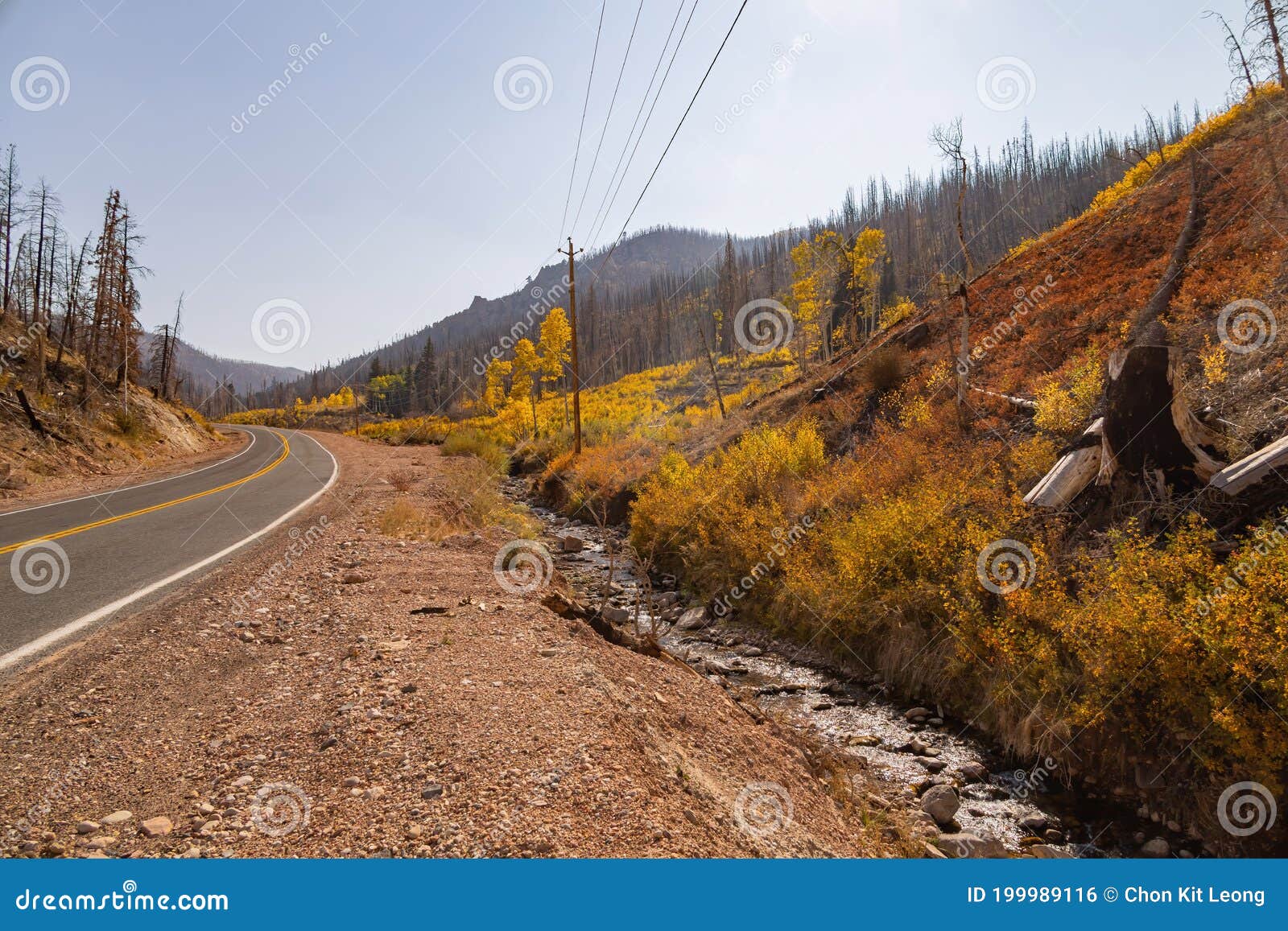 Sunny View of Beautiful Fall Color Around Parowan Canyon Stock Photo ...