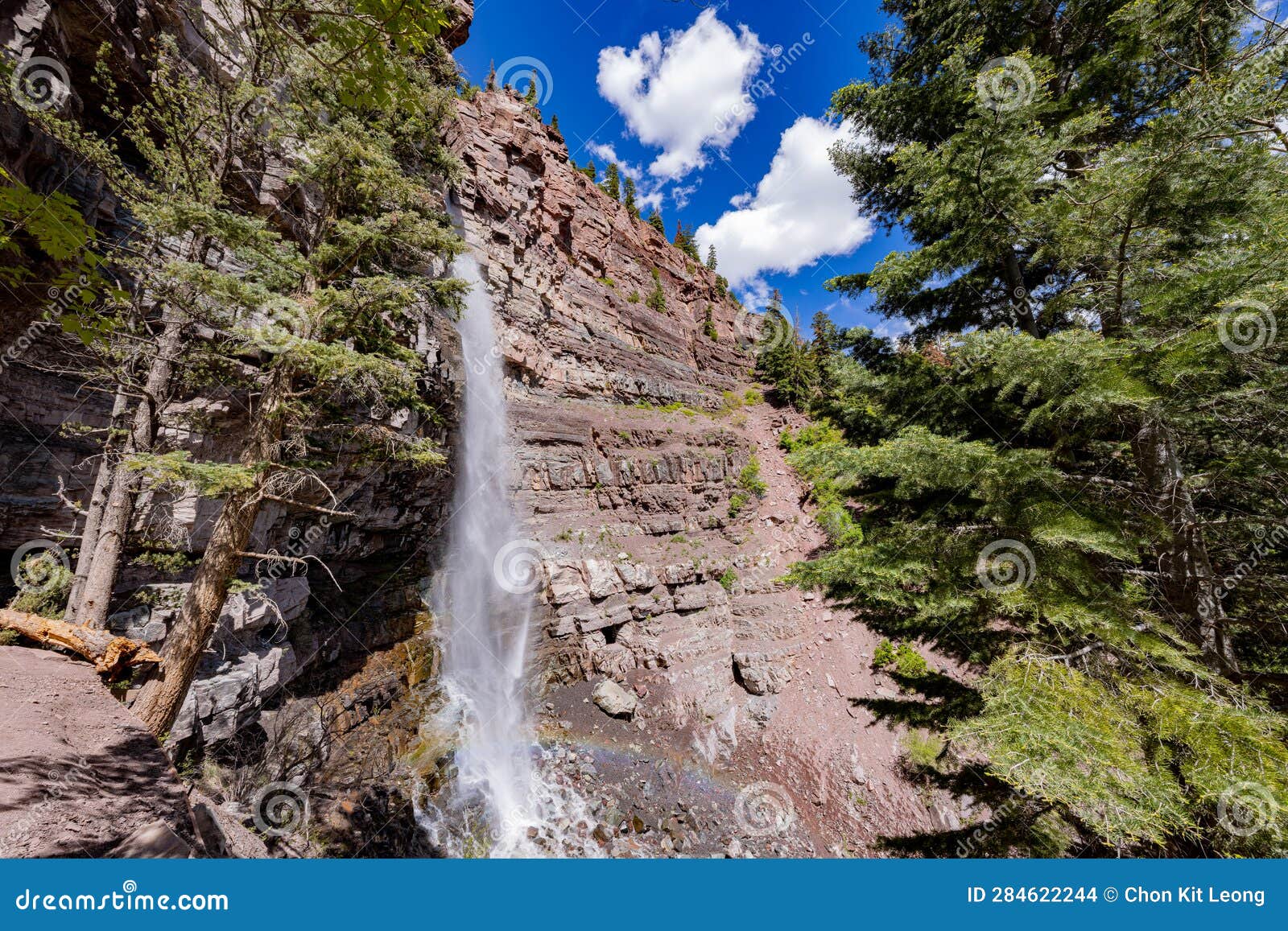 Sunny View of the Cascade Falls Landscape in Ouray Stock Photo - Image ...