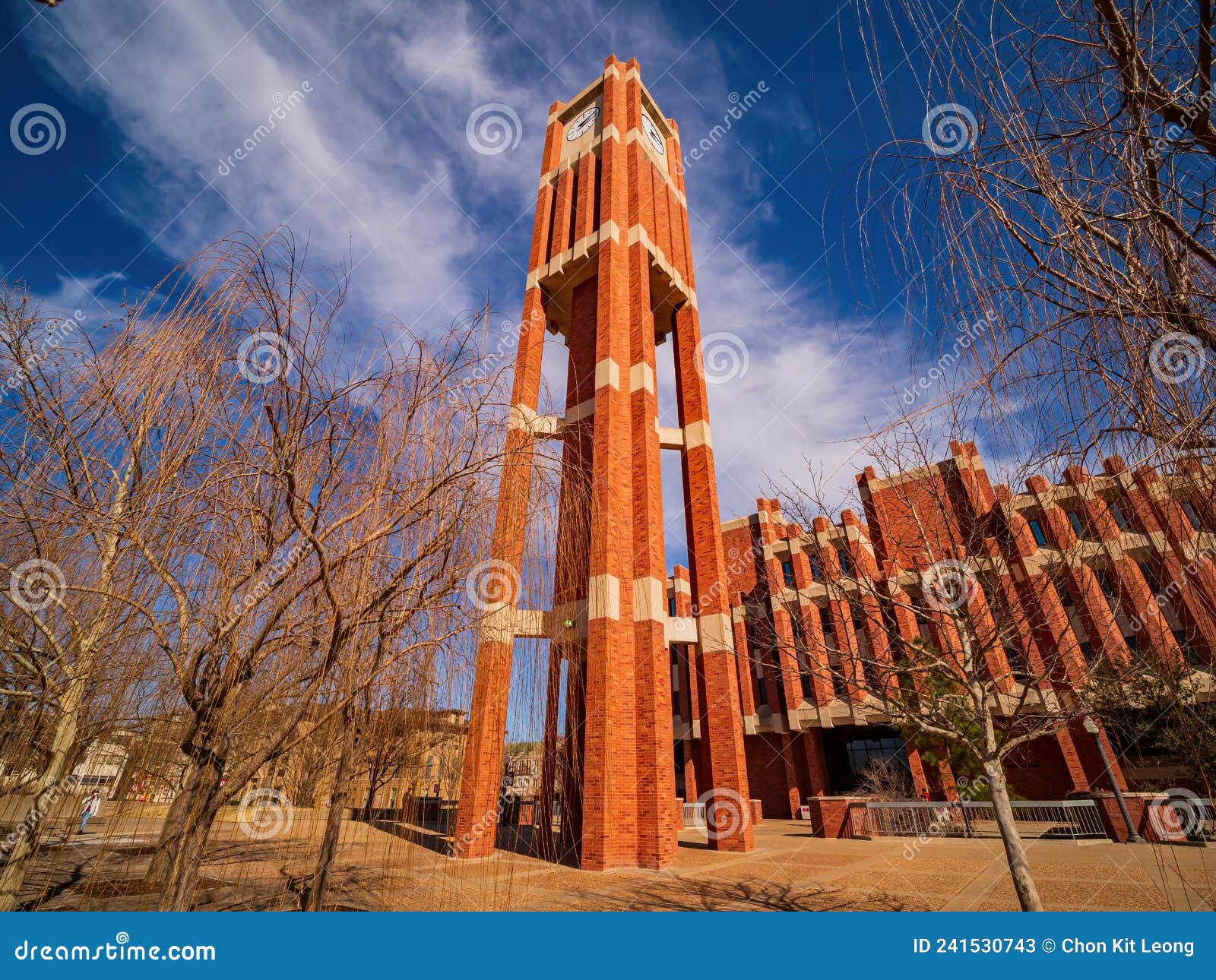 Sunny View of the Clock Tower of OU Stock Image - Image of america ...