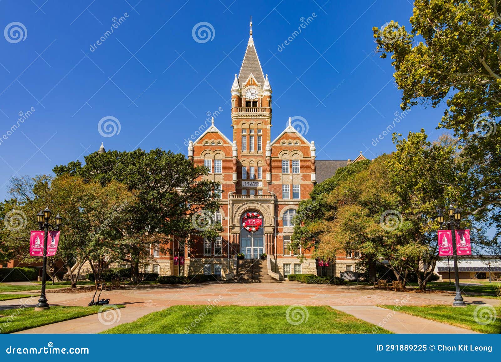 Sunny View of the Davis Administration Building of Friends University ...