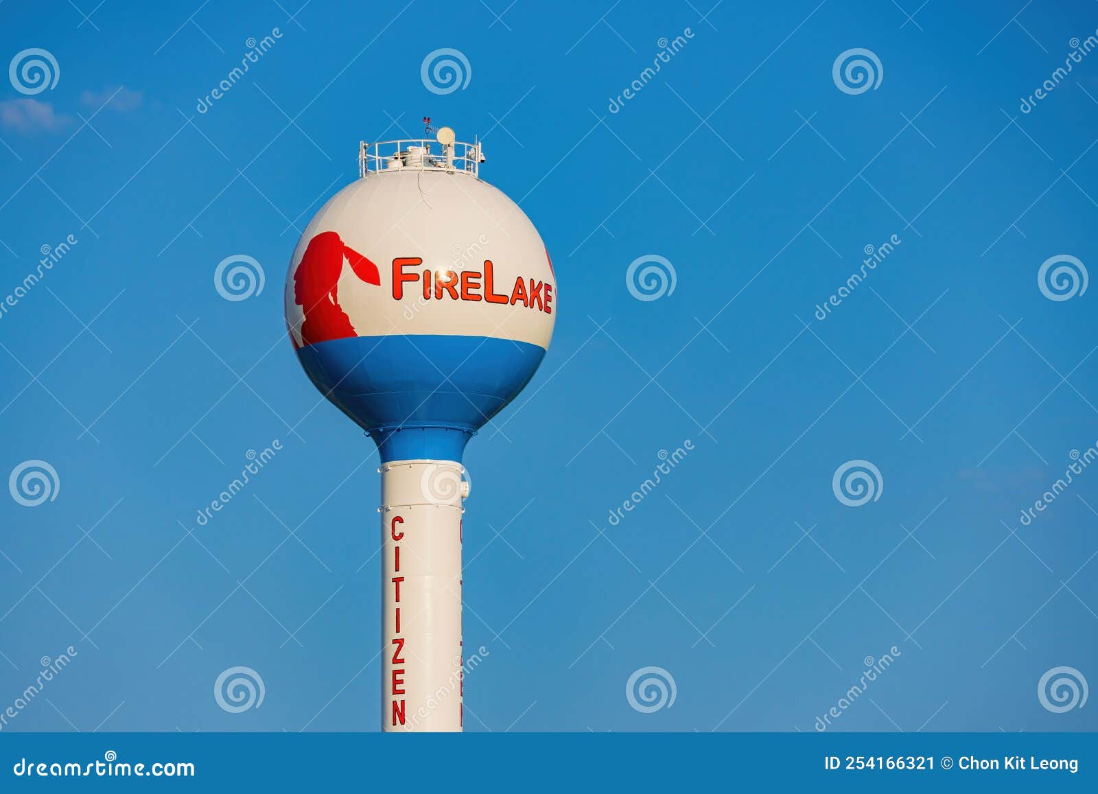 Sunny View of the Firelake Water Tower Editorial Photo - Image of ...