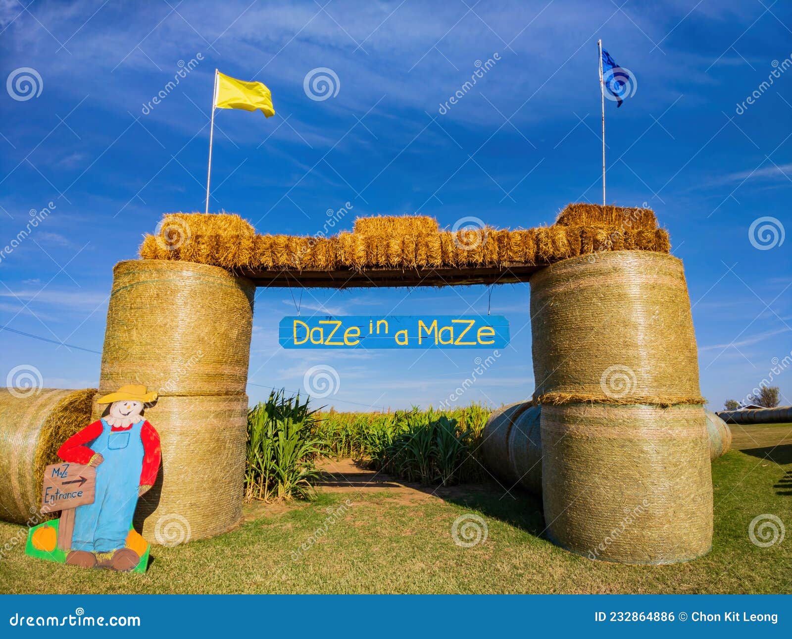 Sunny View of the Fun Daze in a Maze Editorial Photo - Image of bale ...
