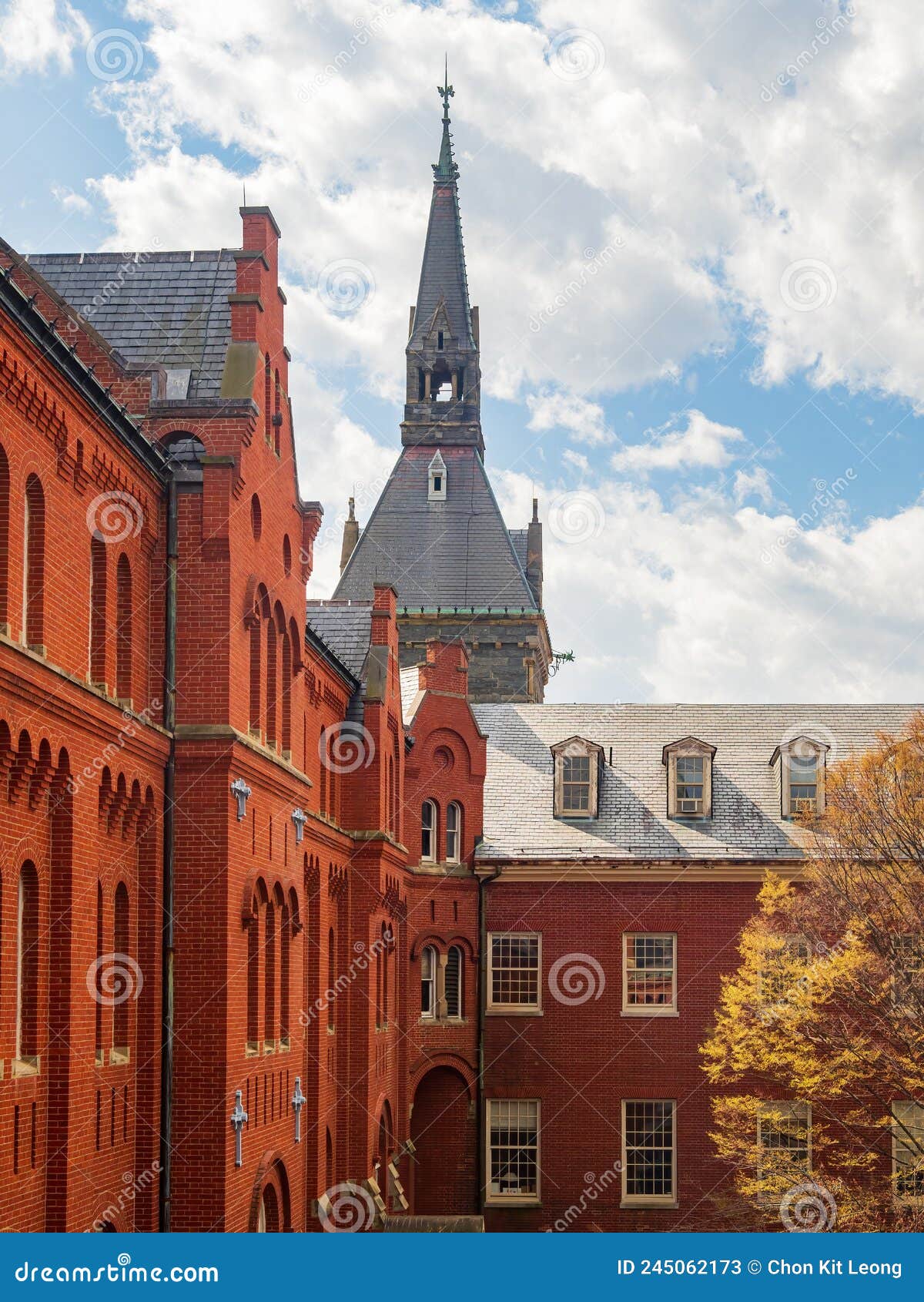 Sunny View of the Healy Hall of Georgetown University Stock Image ...