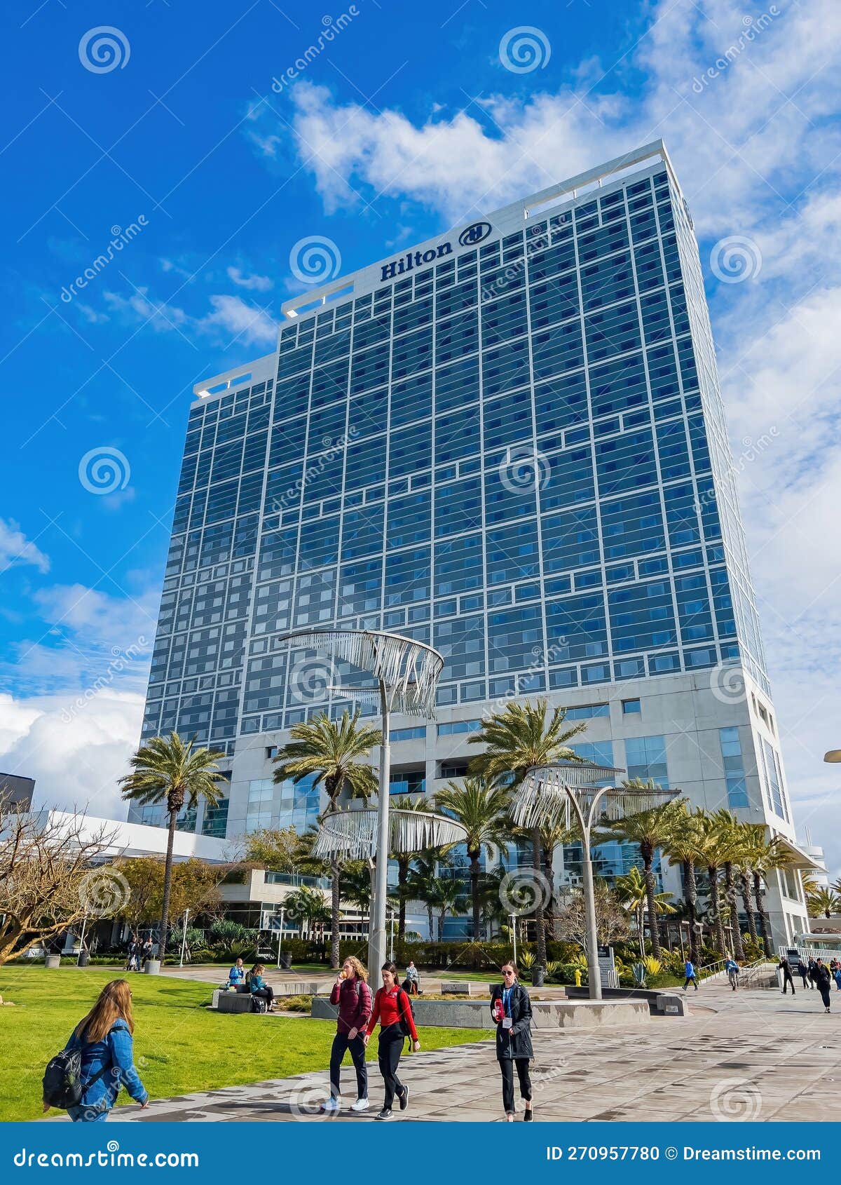 Sunny View of the Hilton Hotel Editorial Image - Image of exterior ...