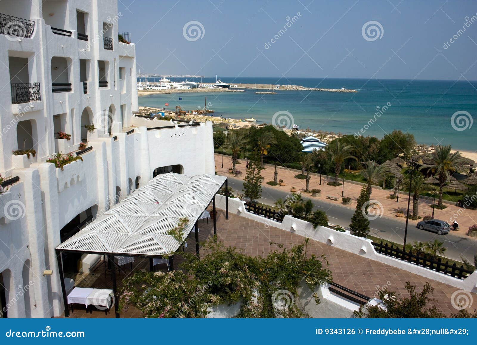 Sunny view from a hotel stock photo. Image of sand, nice - 9343126