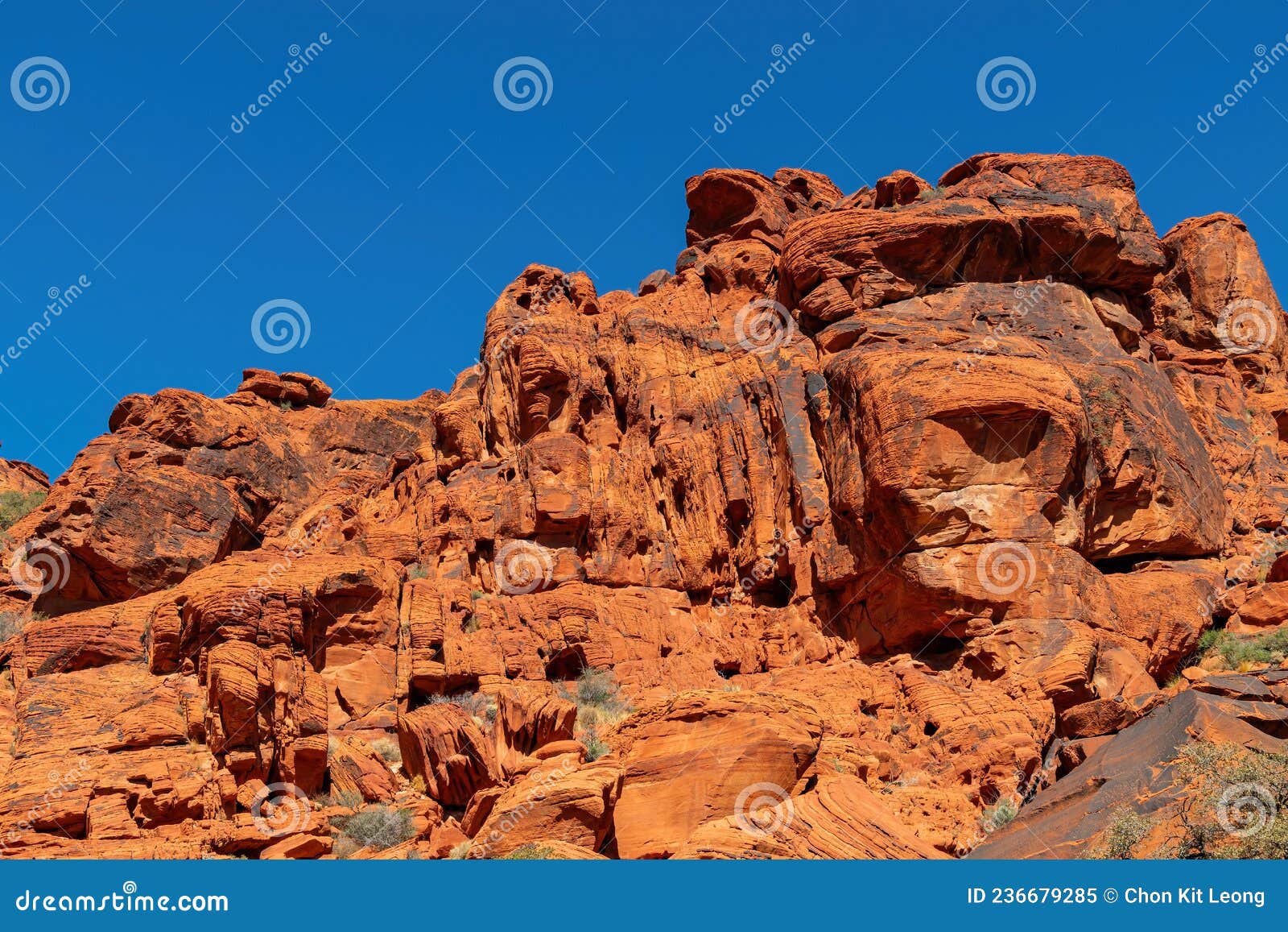 Sunny View of the Landscape in Calico Basin Trail Stock Image - Image ...