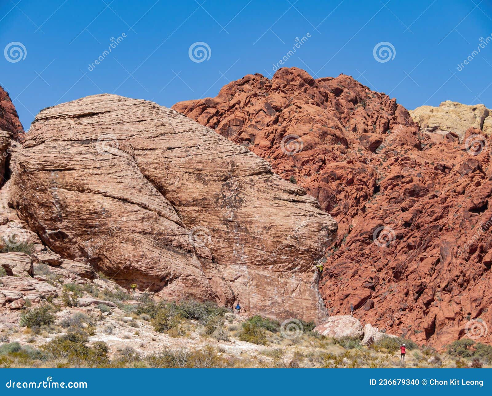 Sunny View of the Landscape in Calico Basin Trail Stock Photo - Image ...