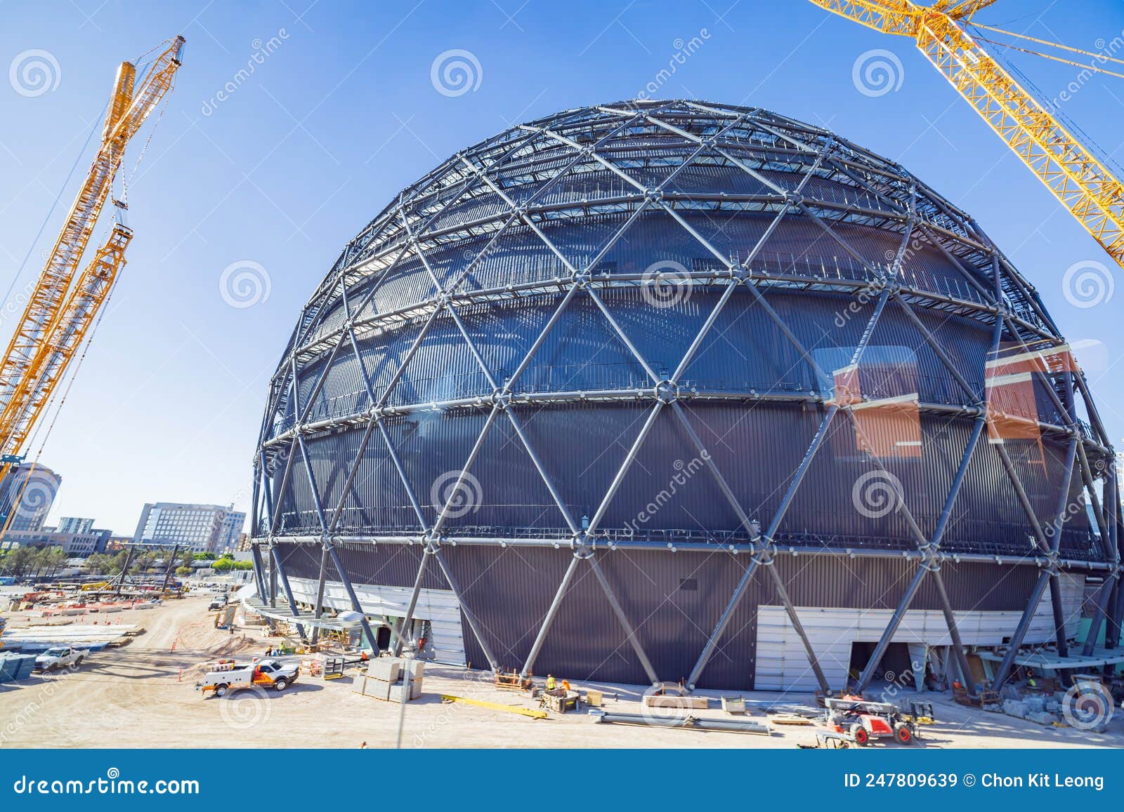 Sunny View of the MGM Sphere Under Construction Editorial Stock Image ...