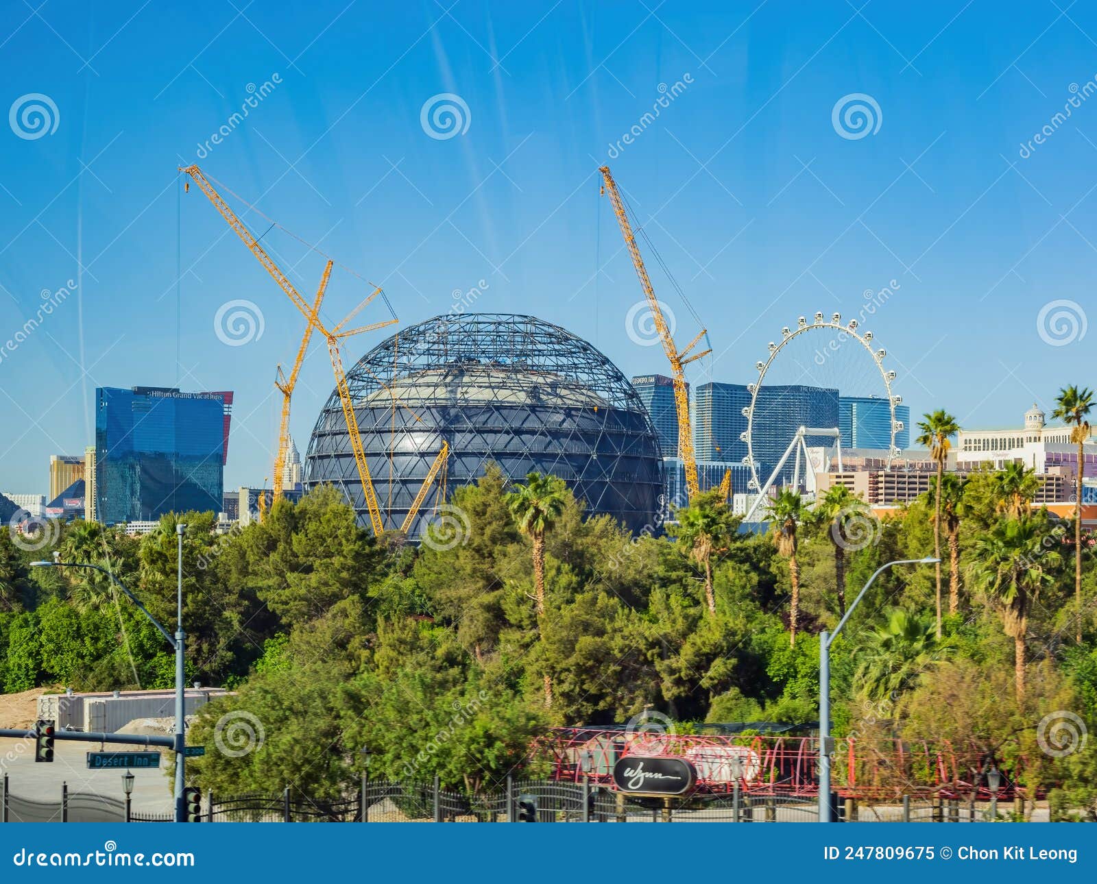 Sunny View of the MGM Sphere Under Construction Editorial Image - Image ...