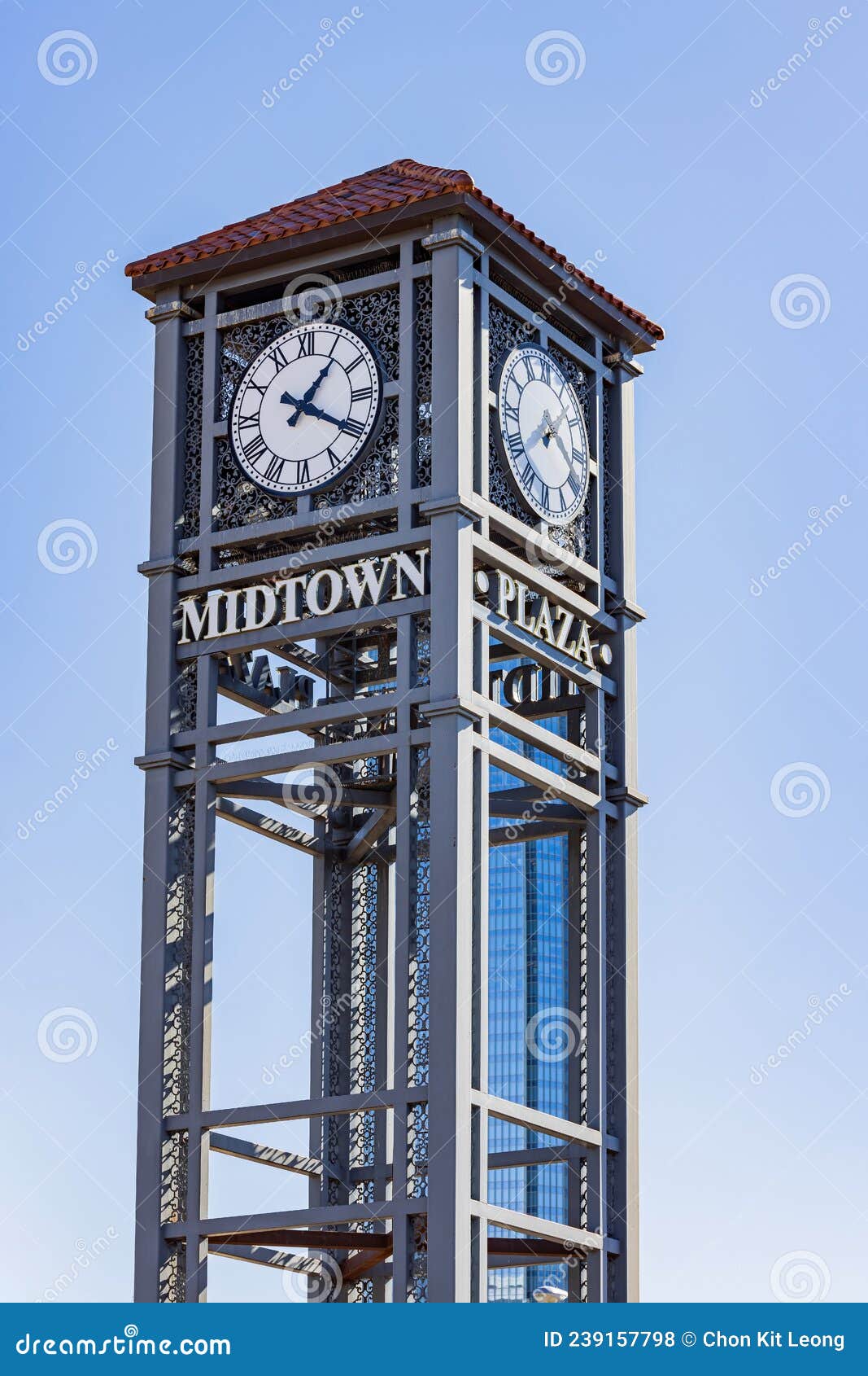 Sunny View of the Midtown Clock Tower Editorial Stock Photo - Image of ...