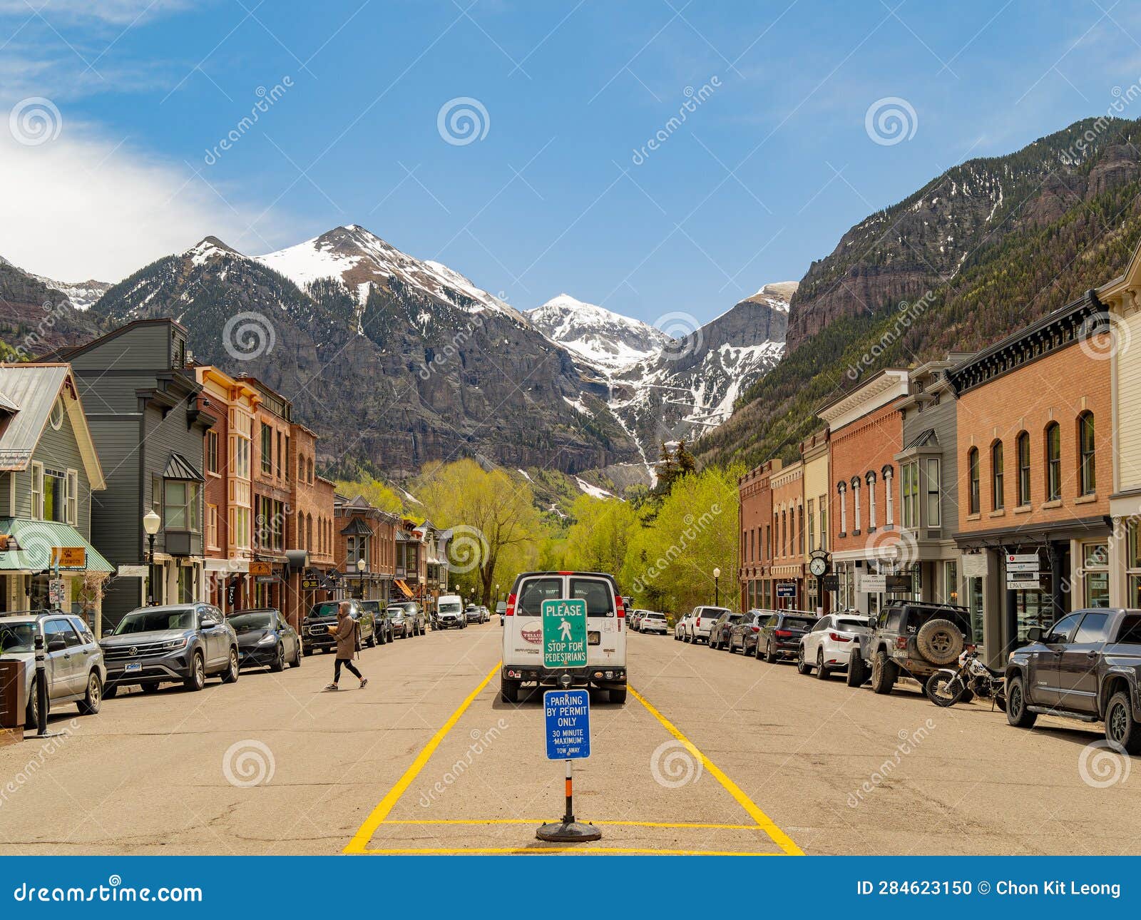 Sunny View of the Telluride Cityscape Editorial Image - Image of ...