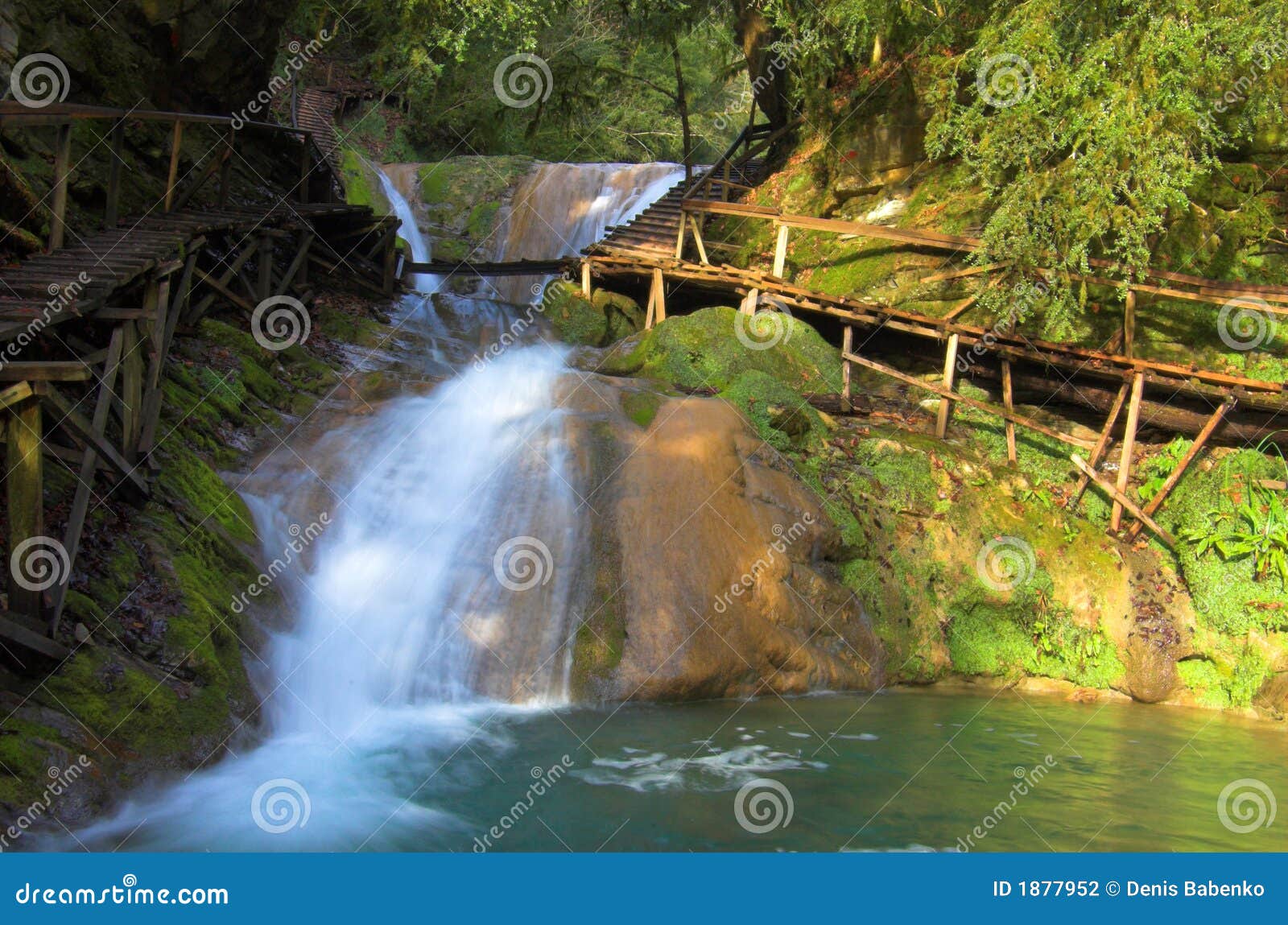 Sunny Waterfall, Lazarevskoe Stock Photo - Image of refresh, landscape ...
