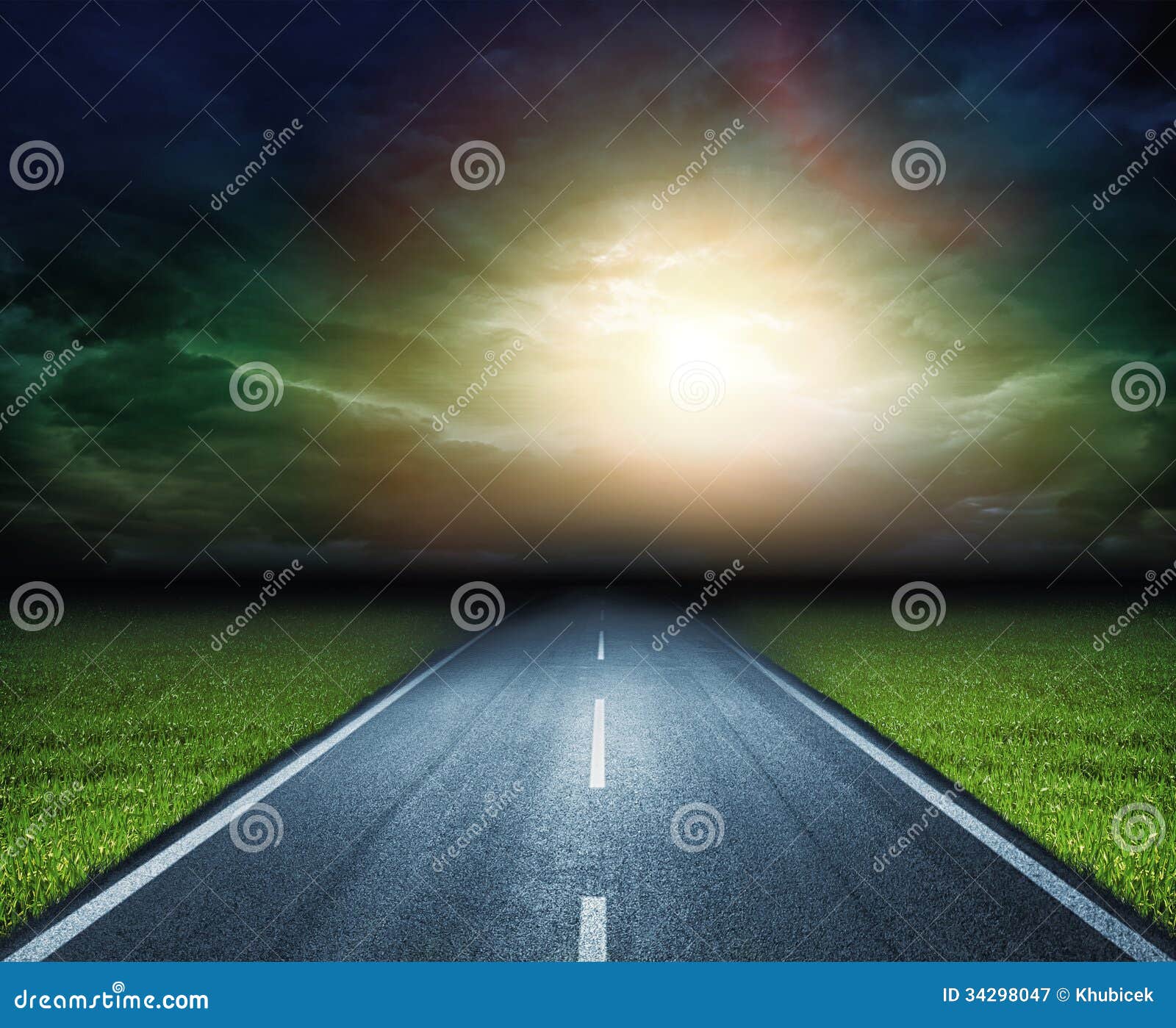 Sunny_way stock image. Image of highway, speed, asphalt - 34298047