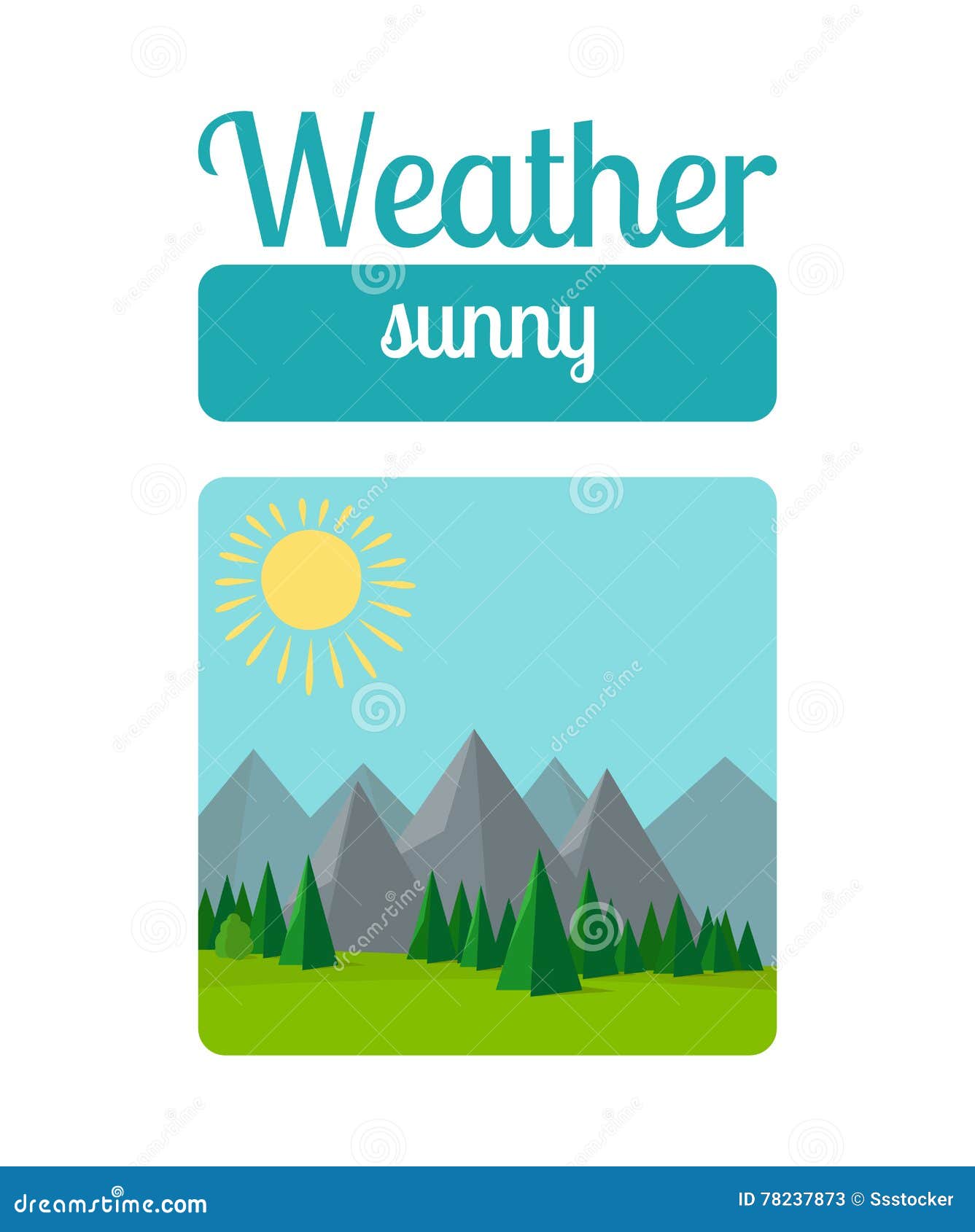 Sunny weather illustration stock vector. Illustration of blue - 78237873