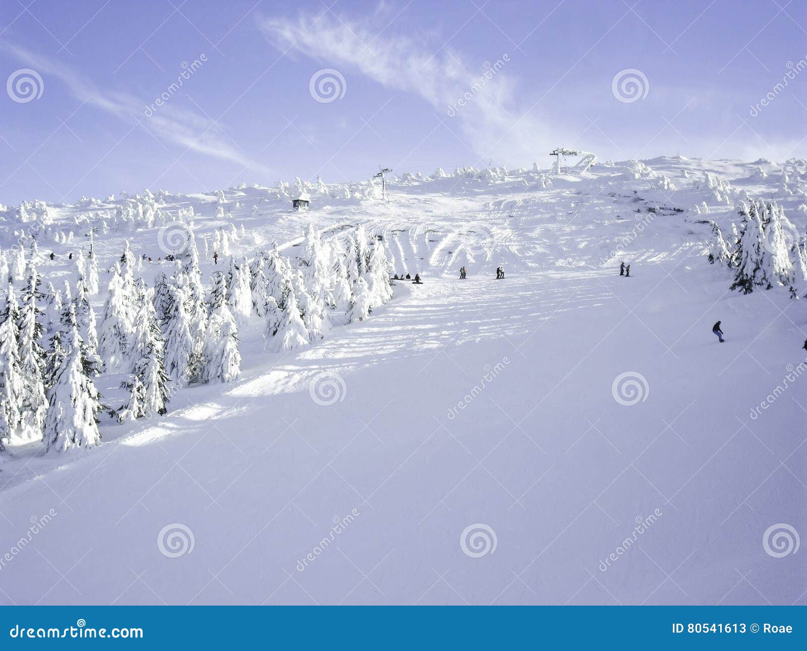 Sunny Weather in the Land of Ice Stock Image - Image of peak, cable ...