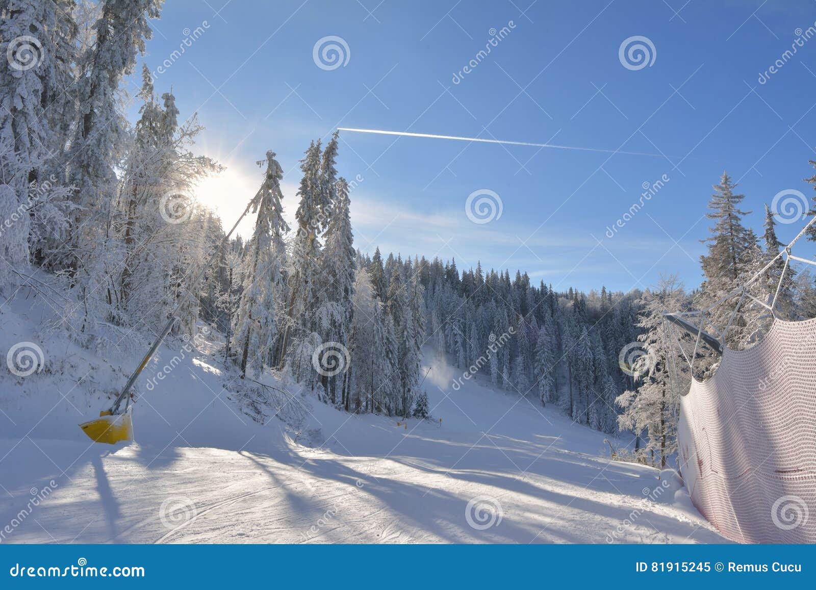 Sunny winter landscape stock image. Image of frost, rime - 81915245