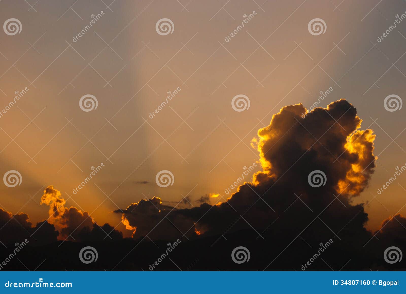 Sunray through cloud stock photo. Image of tranquil, nature - 34807160
