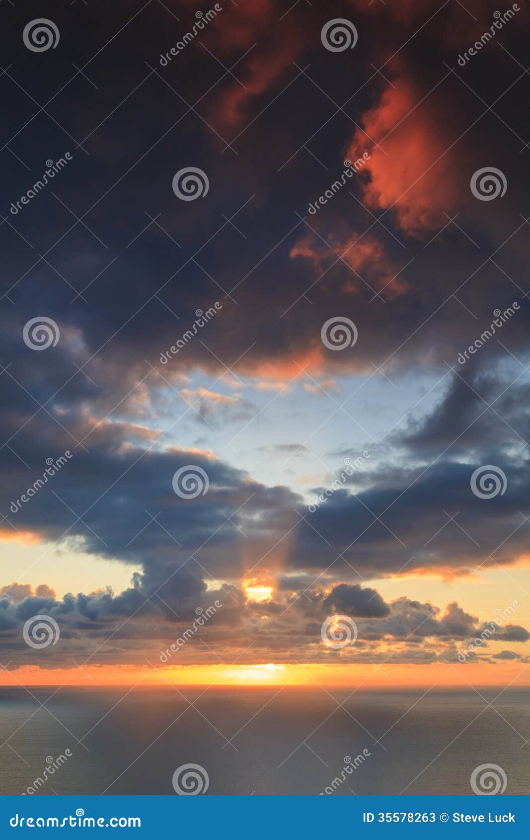 Sunray Clouds stock image. Image of dark, ocean, sunset - 35578263
