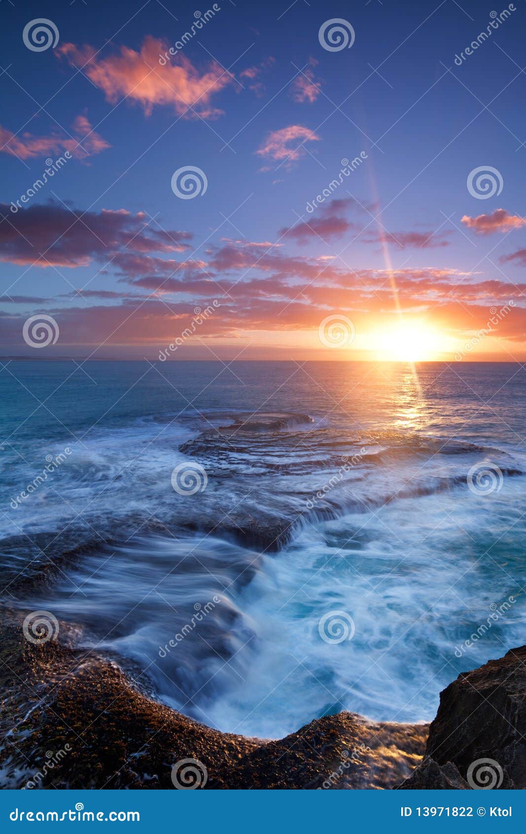 Sunrise stock photo. Image of water, rocks, sunrise, ocean - 13971822