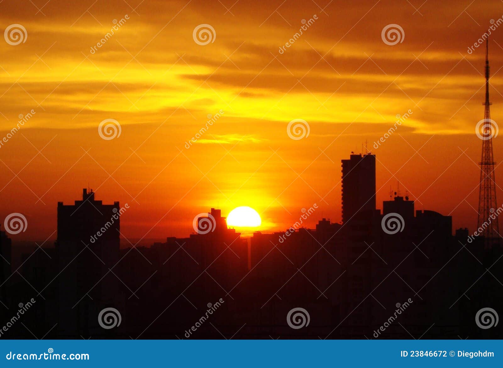 Sunrise stock photo. Image of brazil, buildings, sunset - 23846672