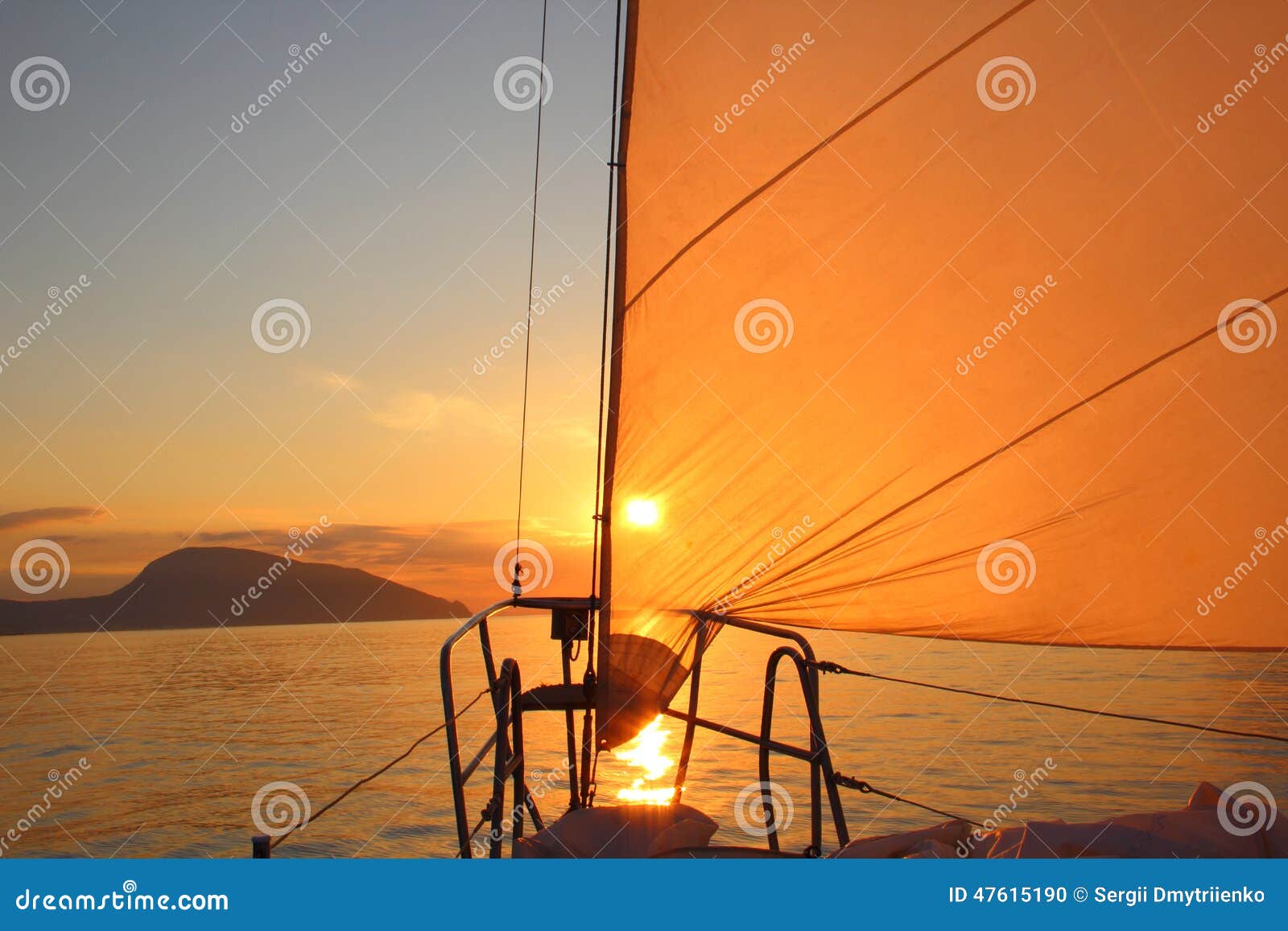 Sunrise Aboard a Sailing Yacht Stock Photo - Image of sunset, ship ...