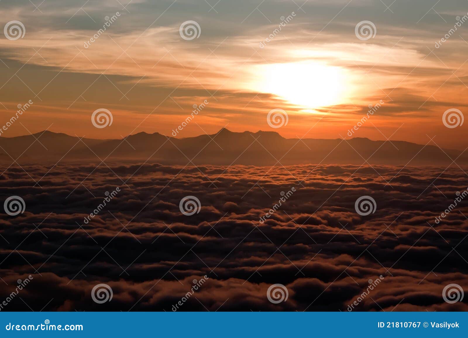 Sunrise above clouds stock image. Image of clouds, heaven - 21810767