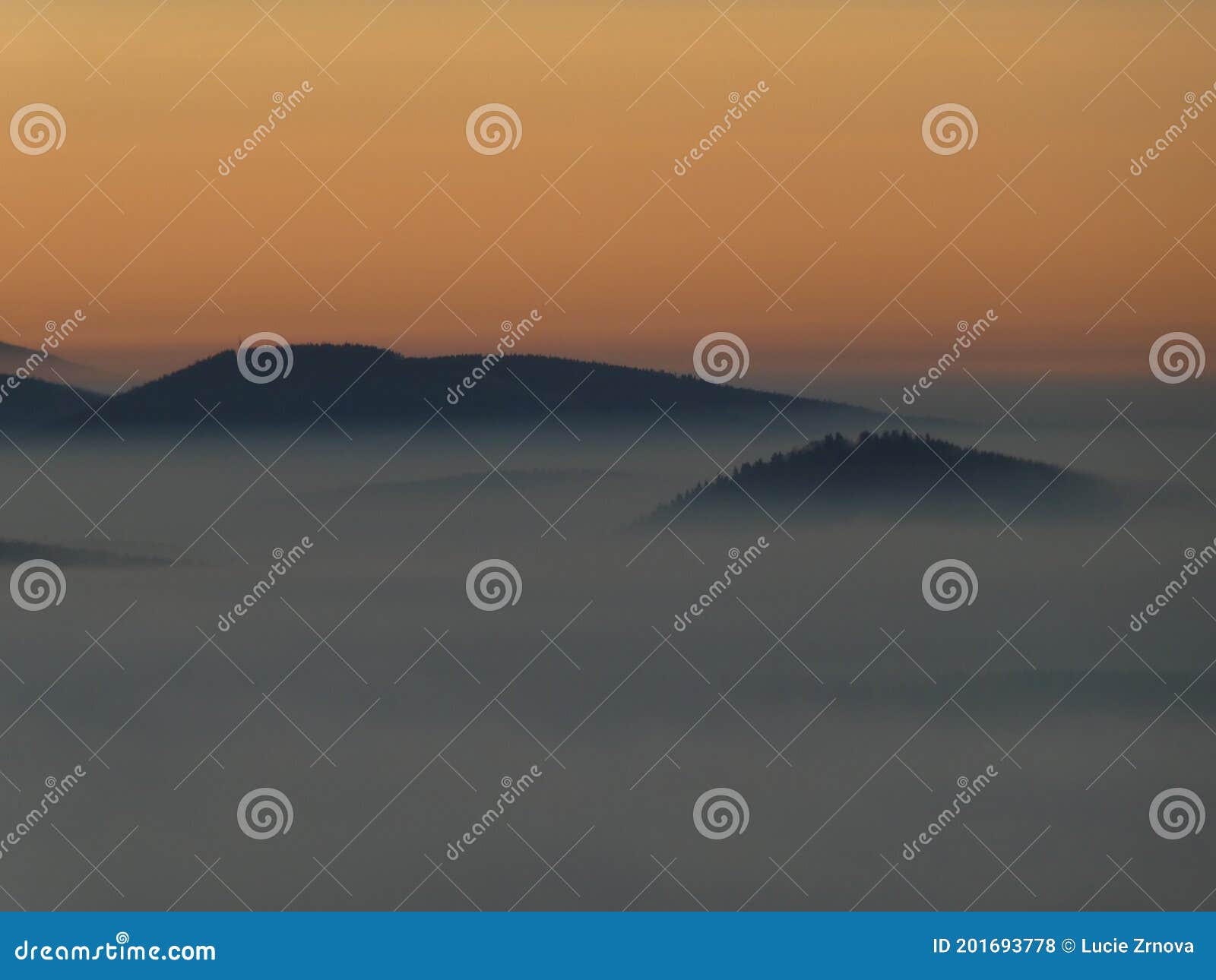 Sunrise Above the Clouds of Inversion I the Valley Stock Photo - Image ...