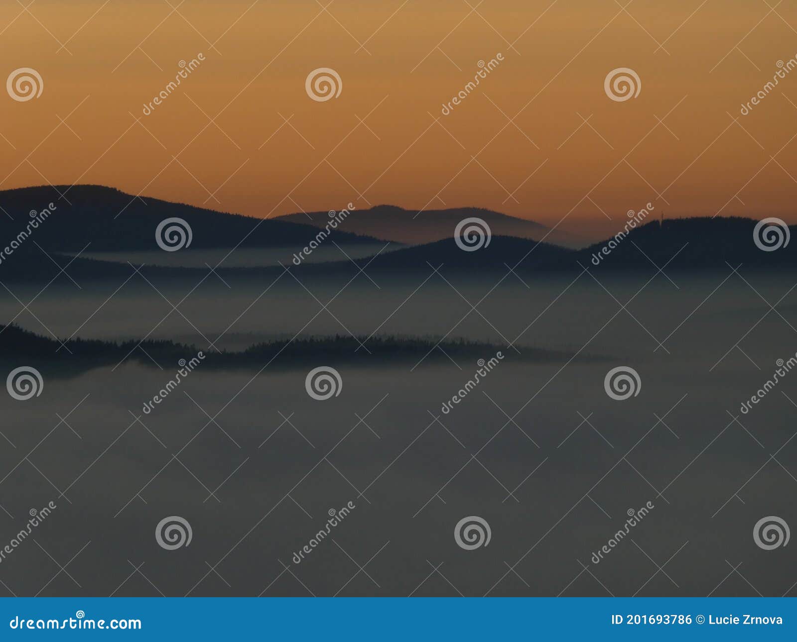 Sunrise Above the Clouds of Inversion I the Valley Stock Photo - Image ...
