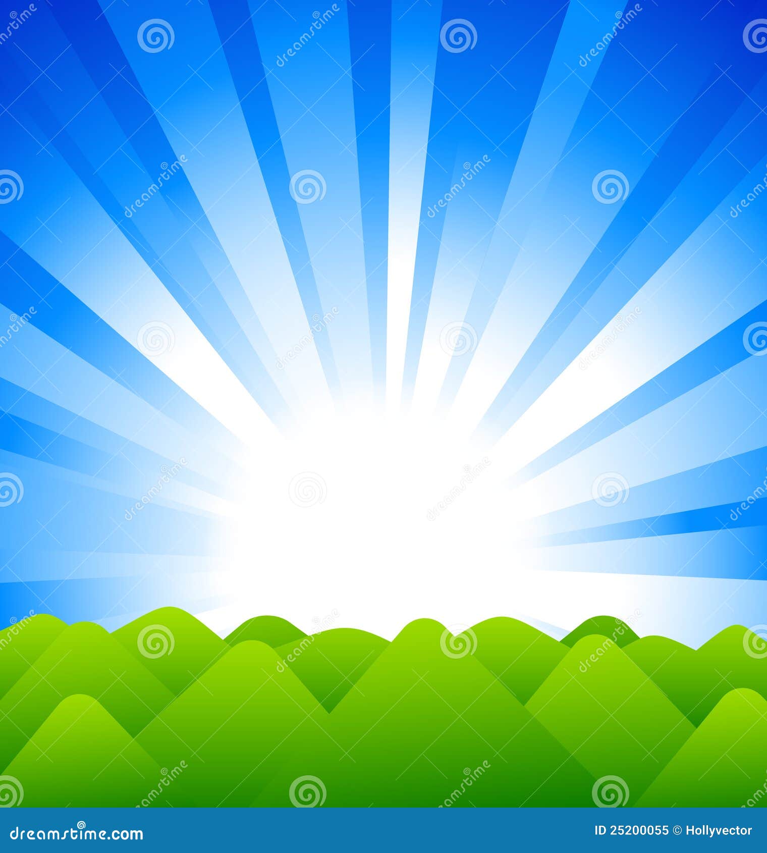 Sunrise above Hills stock illustration. Illustration of blue - 25200055