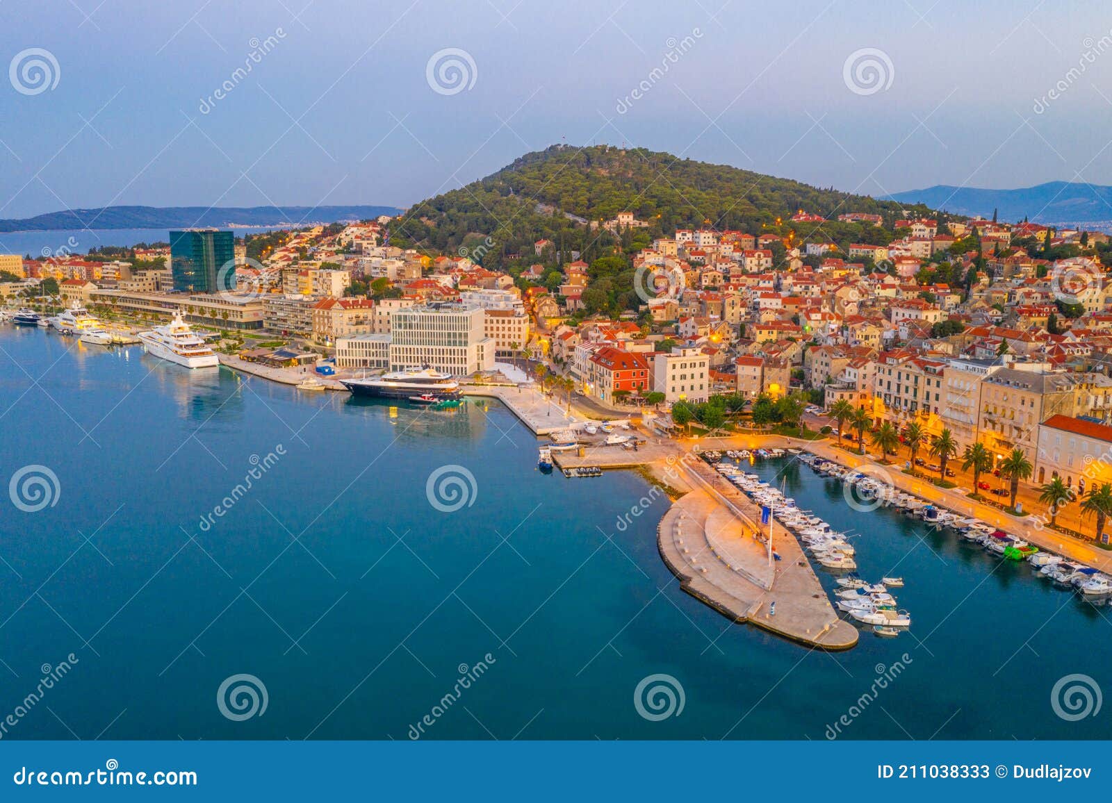 Sunrise Aerial View of Marjan Hill in Split, Croatia Stock Image ...