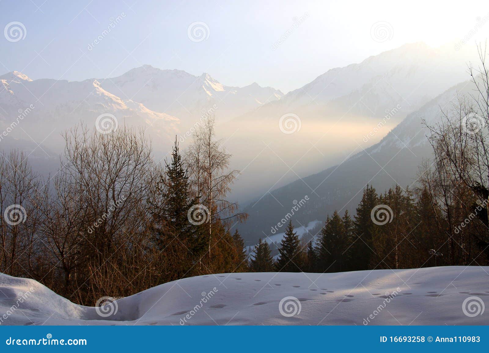 Sunrise in the Alps stock photo. Image of alps, mountains - 16693258