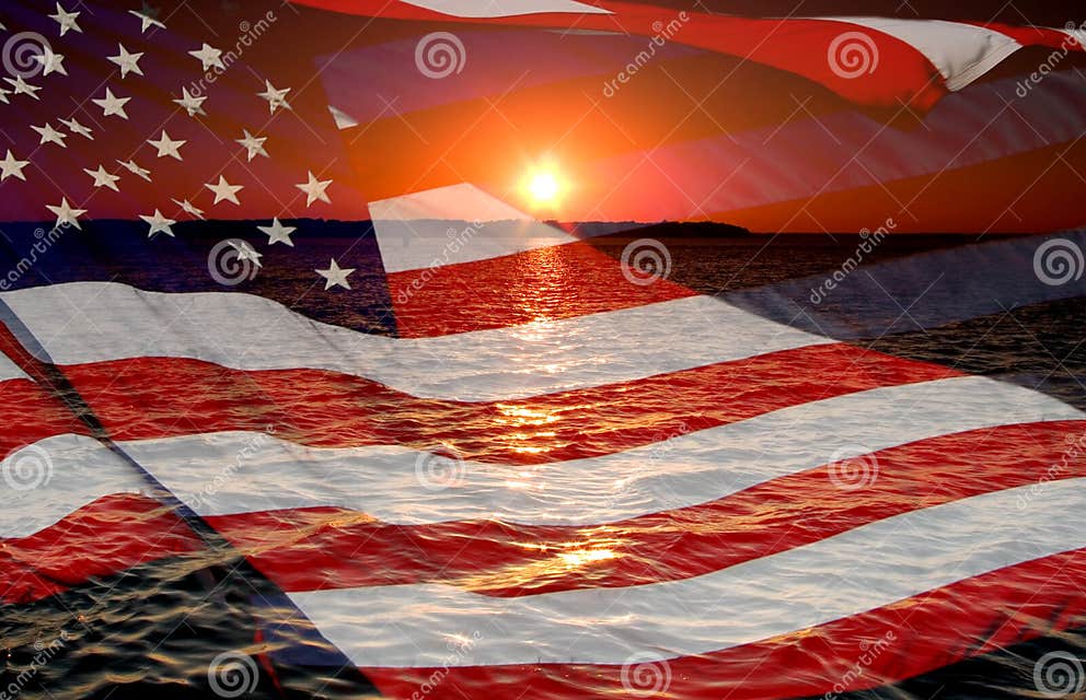 Sunrise America stock image. Image of flag, nature, sunrise - 16595611