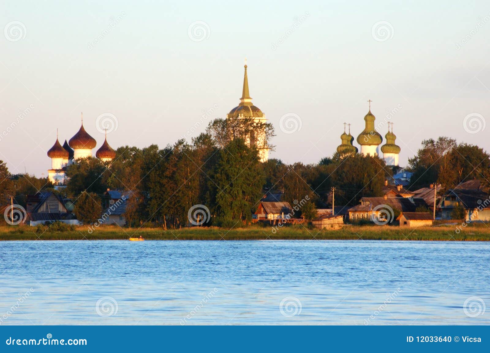 Sunrise in Ancient Russian Town Kargopol Stock Photo - Image of ...
