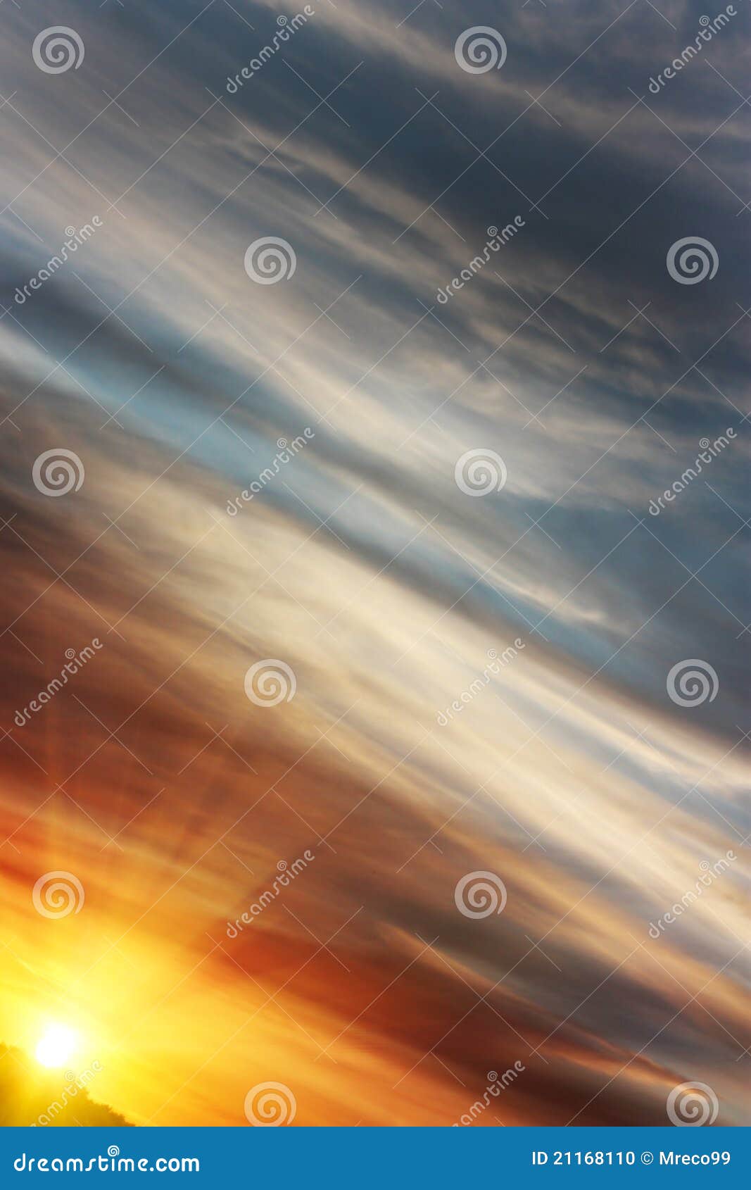 Sunrise on an Angle with Colourful Sky Stock Photo - Image of sunbeams ...