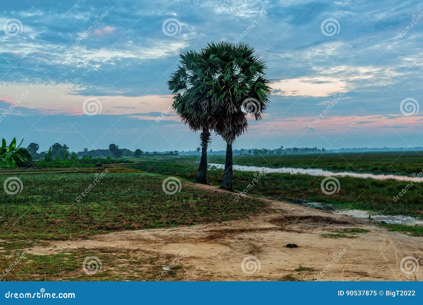 Sunrise at Anlung Pring Protected Landscape Stock Image - Image of view ...